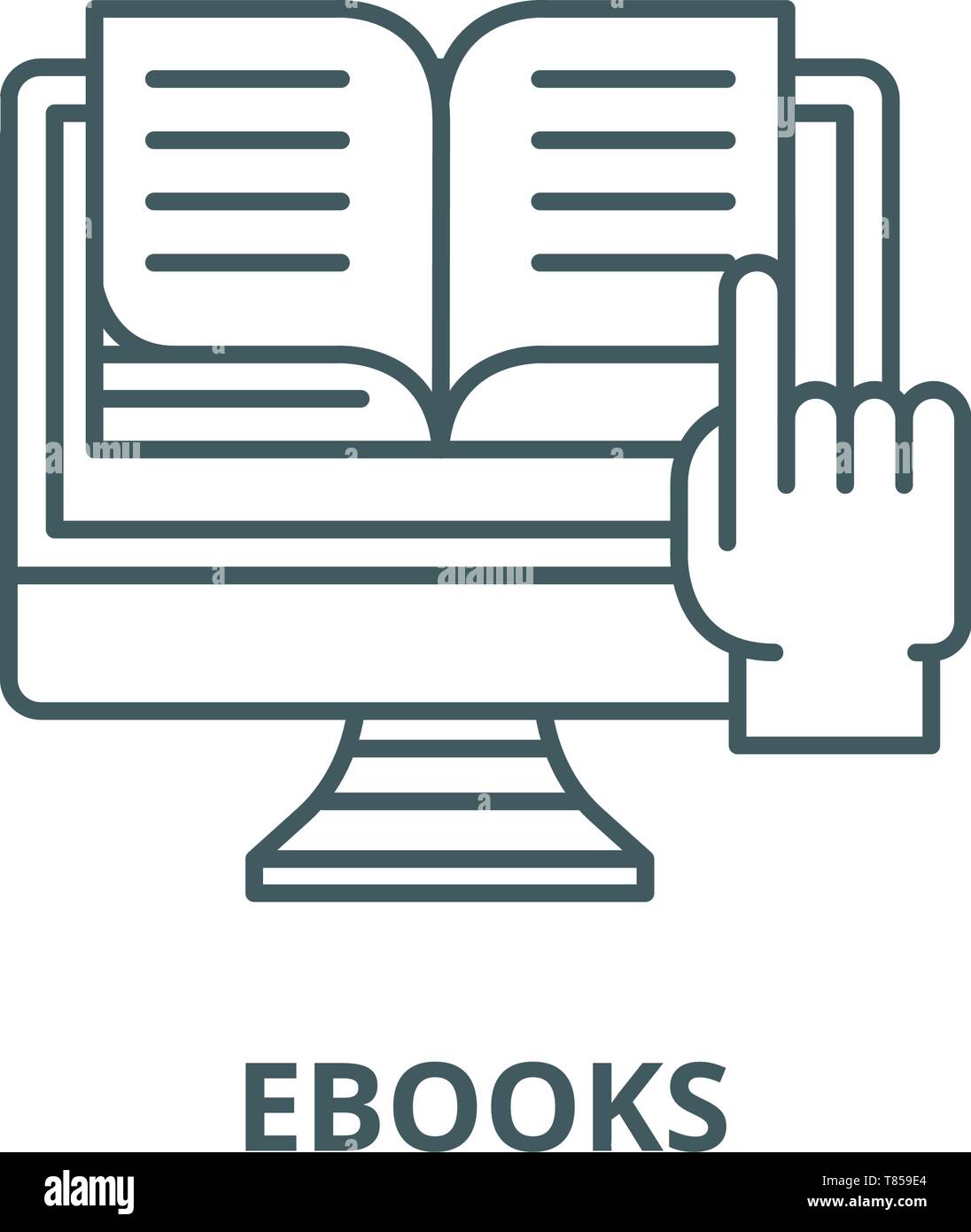 Ebooks vector line icon, linear concept, outline sign, symbol Stock ...