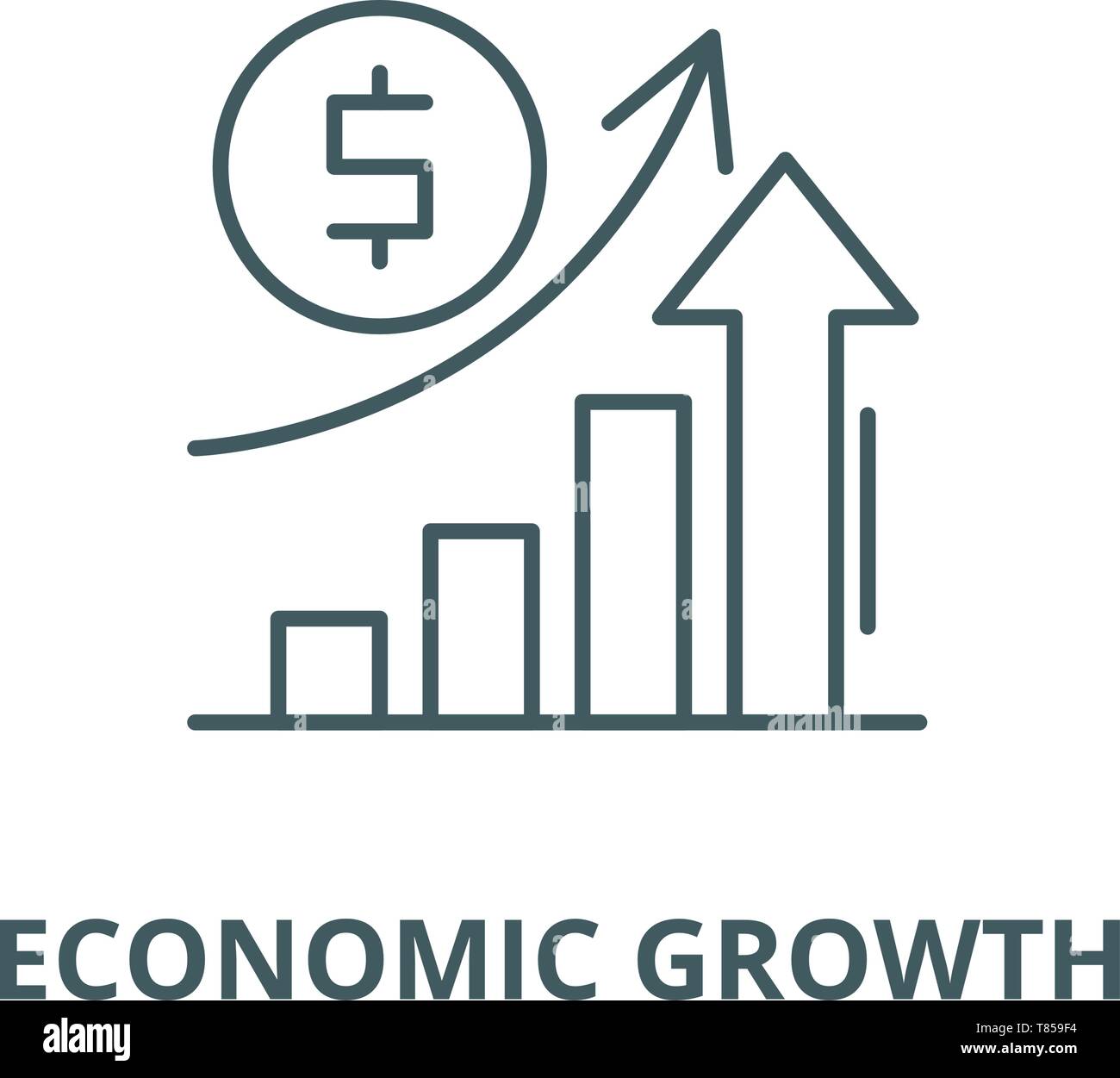 Economic growth vector line icon, linear concept, outline sign, symbol ...