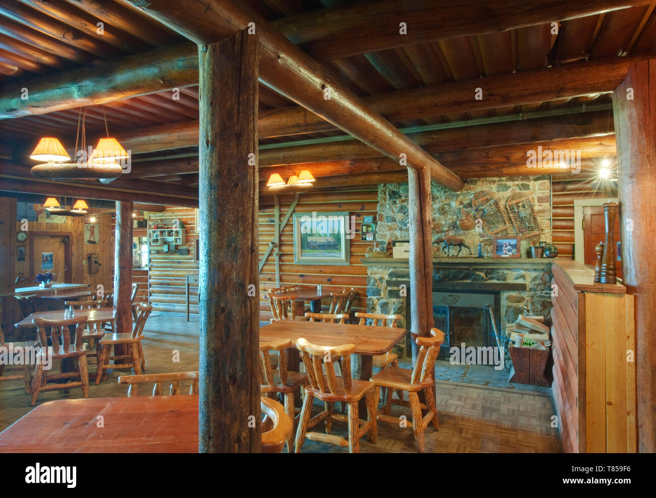 Lodge Dining Room Stock Photo - Alamy