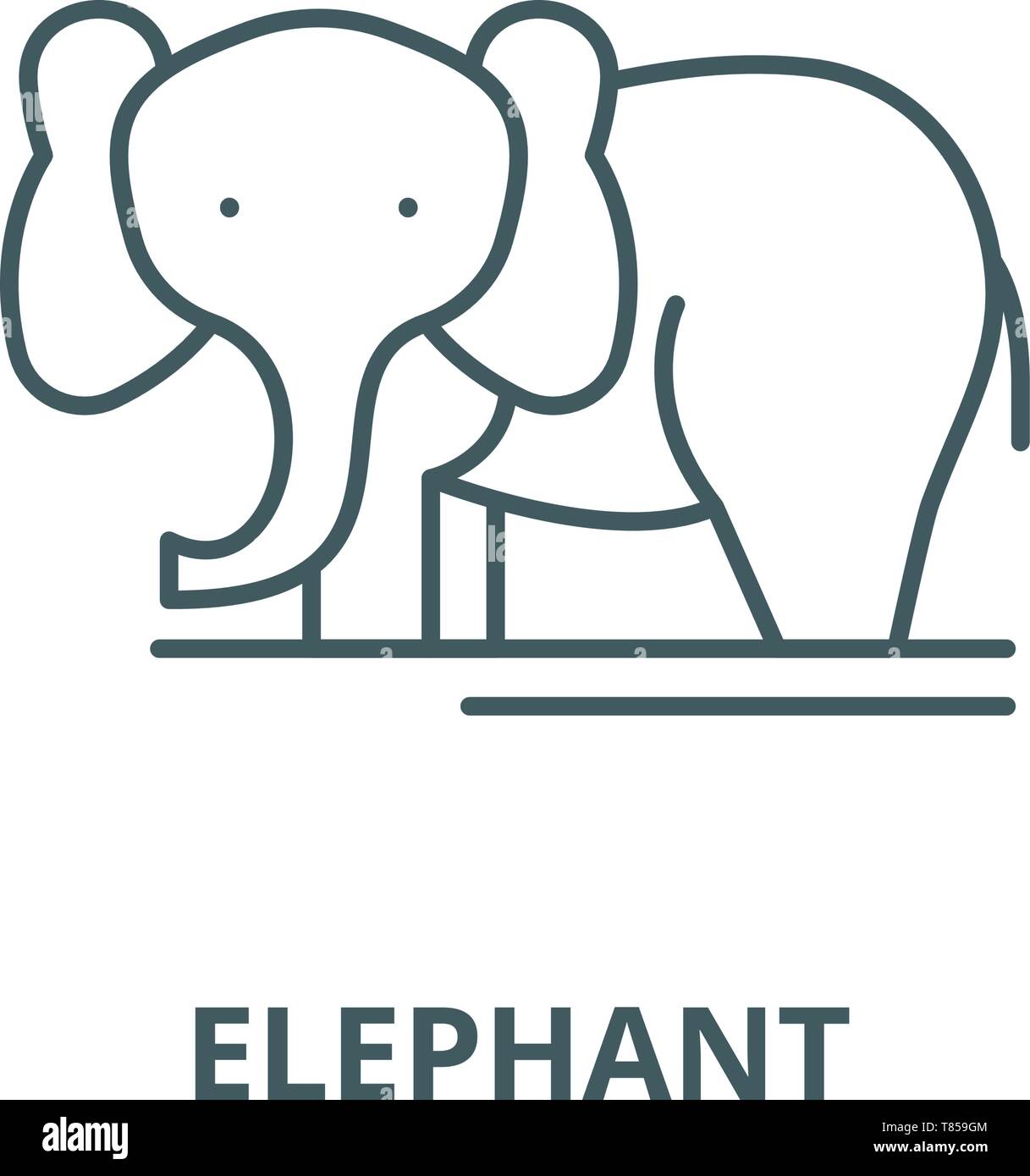 Elephant vector line icon, linear concept, outline sign, symbol Stock ...