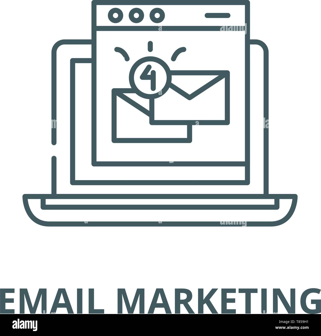Email marketing vector line icon, linear concept, outline sign, symbol ...