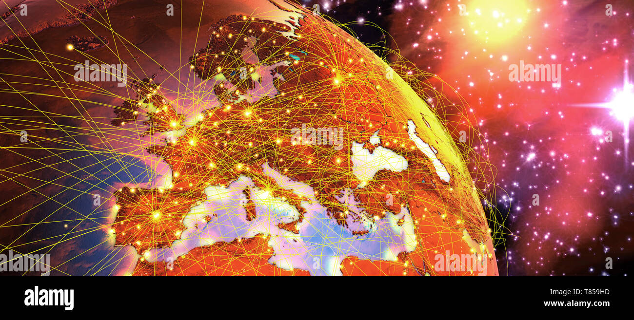 Flight path europe hi-res stock photography and images - Alamy