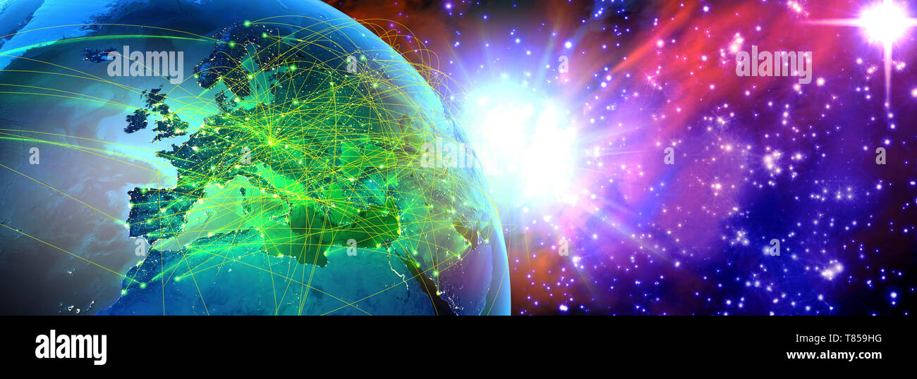 Flight path europe hi-res stock photography and images - Alamy