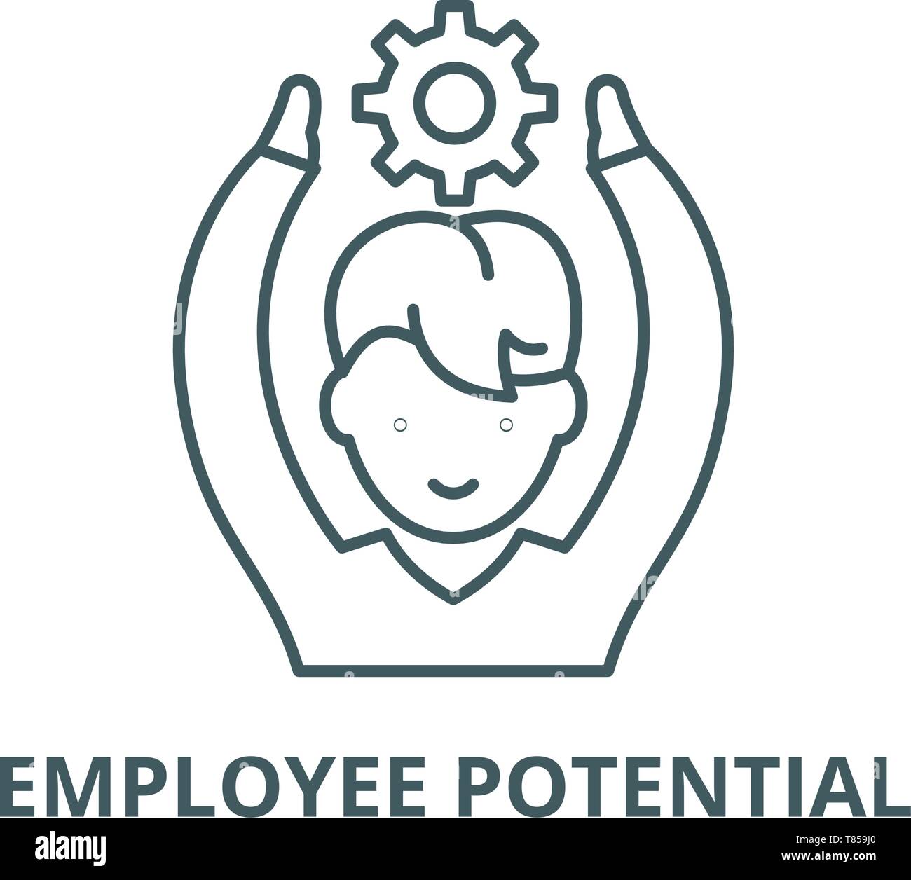 Employee potential vector line icon, linear concept, outline sign ...