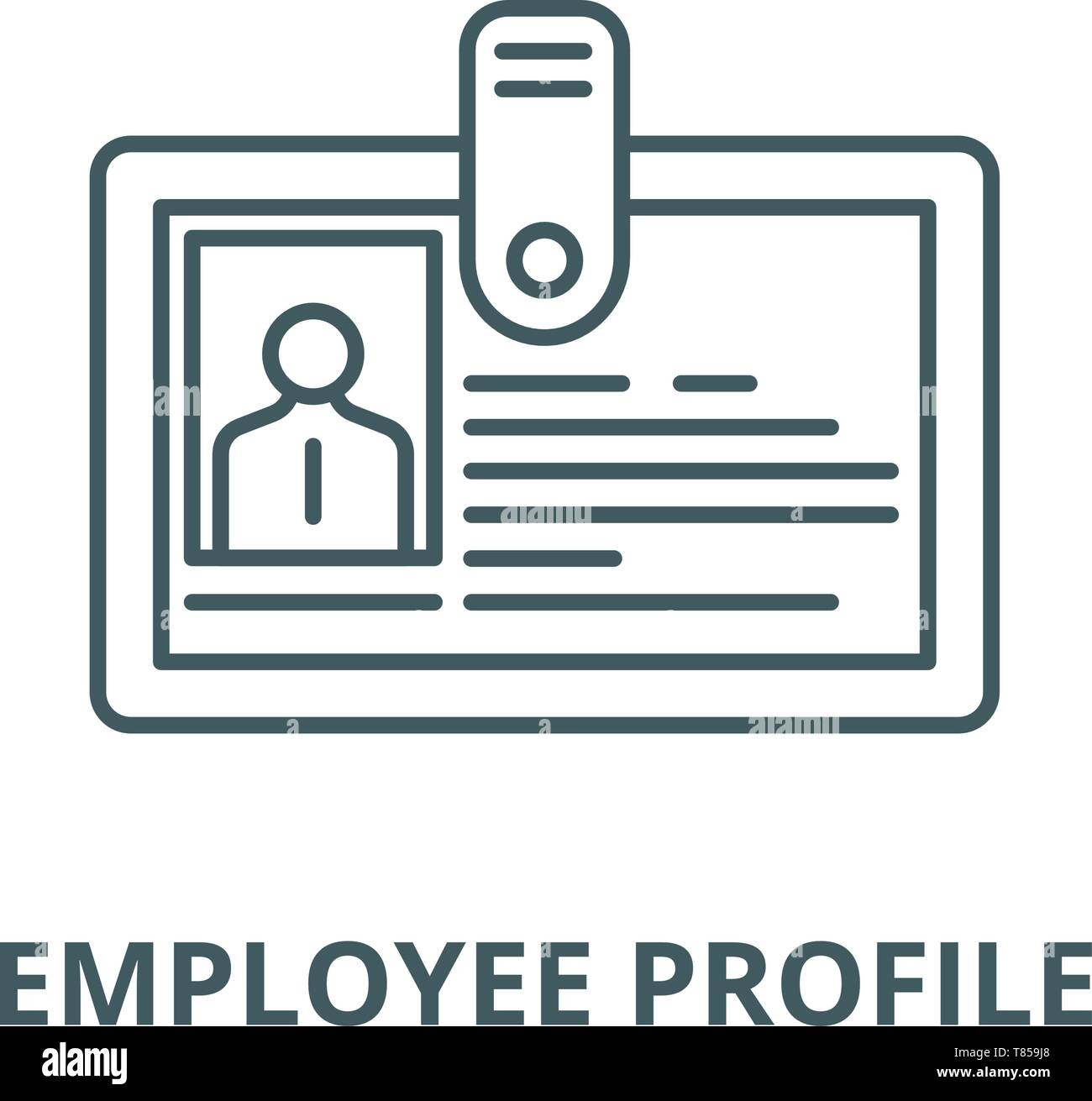 Employee profile vector line icon, linear concept, outline sign, symbol ...
