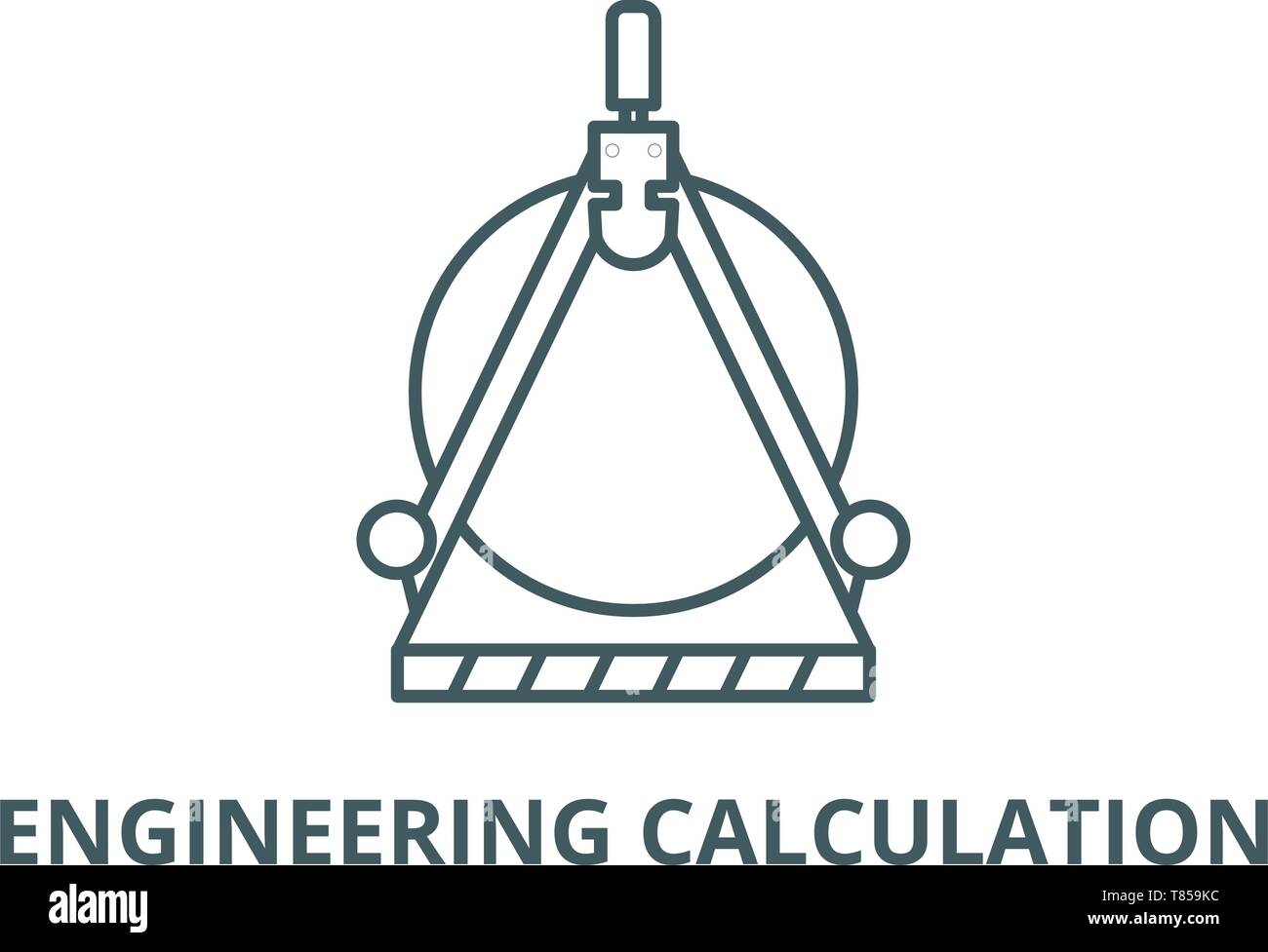 Engineering calculation vector line icon, linear concept, outline sign ...