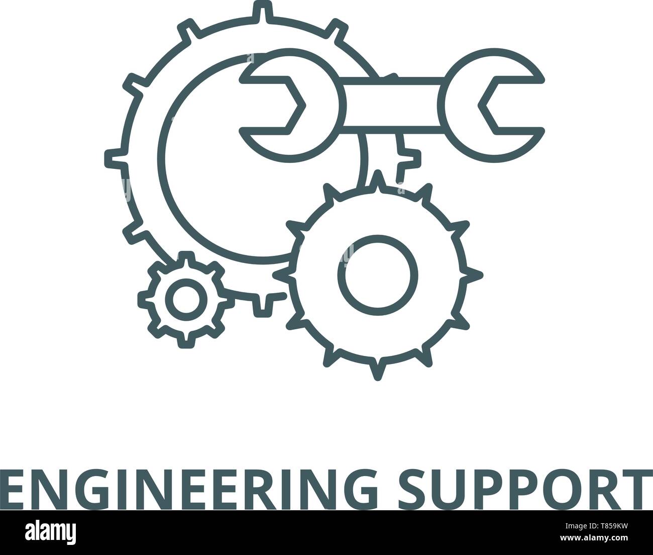 Engineering support vector line icon, linear concept, outline sign ...