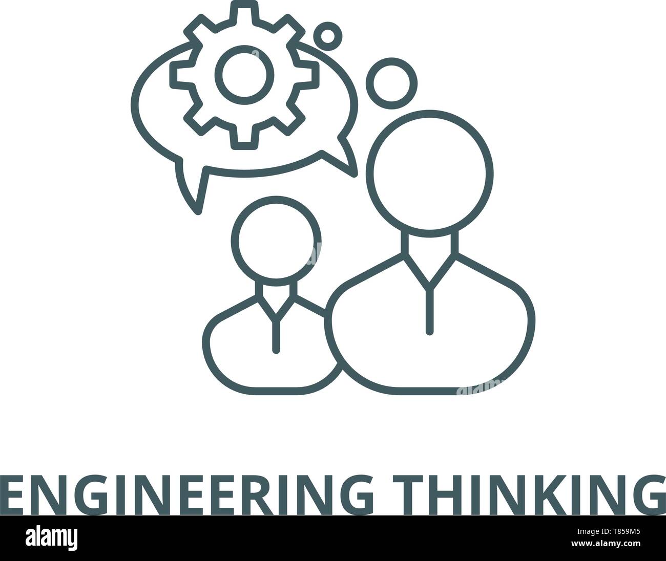 Engineering thinking vector line icon, linear concept, outline sign ...