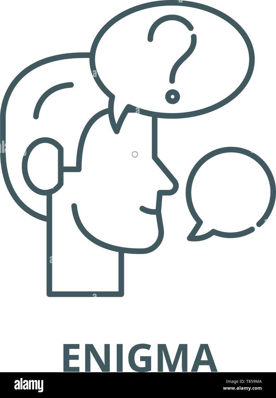 Enigma vector line icon, linear concept, outline sign, symbol Stock ...