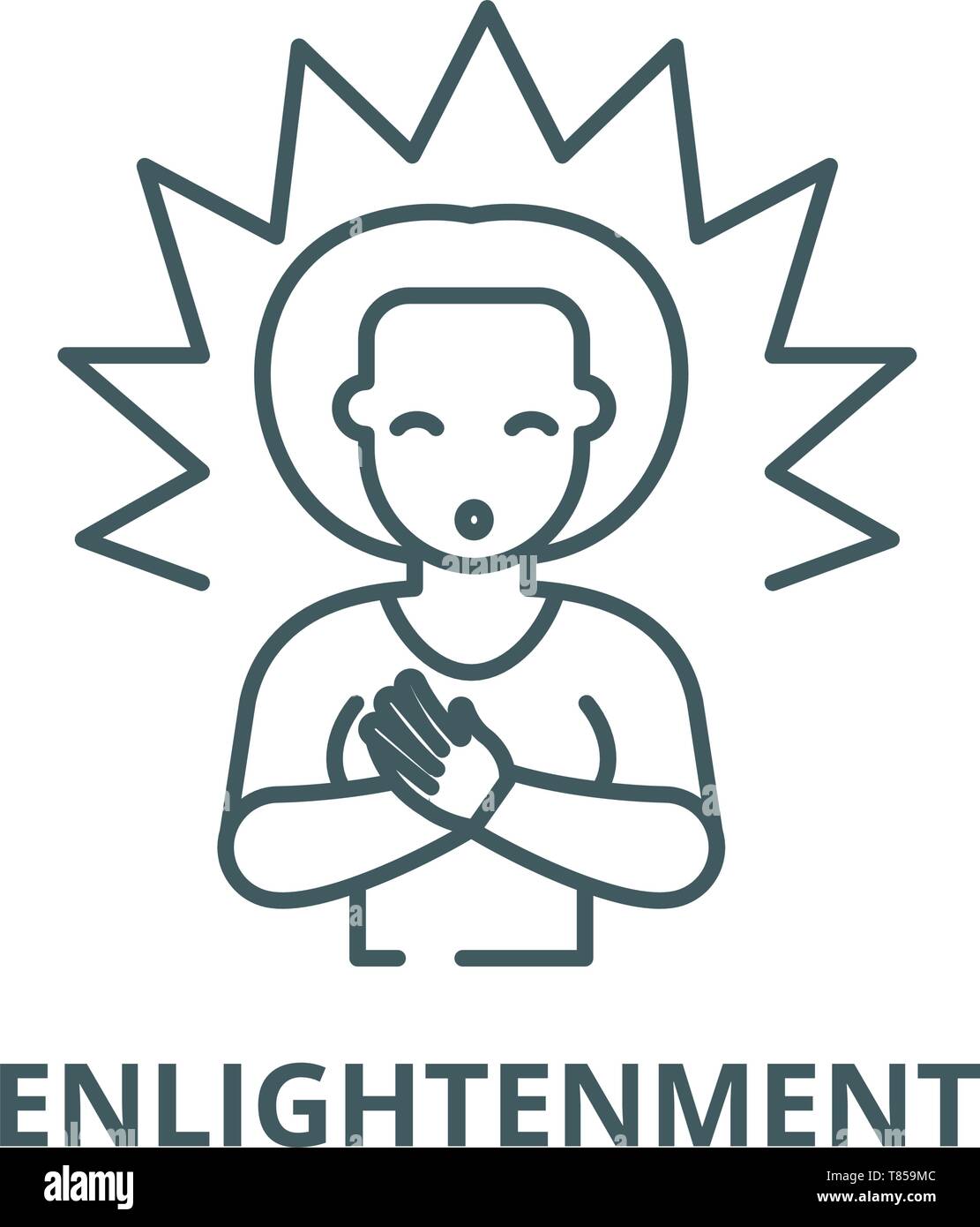 Enlightenment vector line icon, linear concept, outline sign, symbol ...
