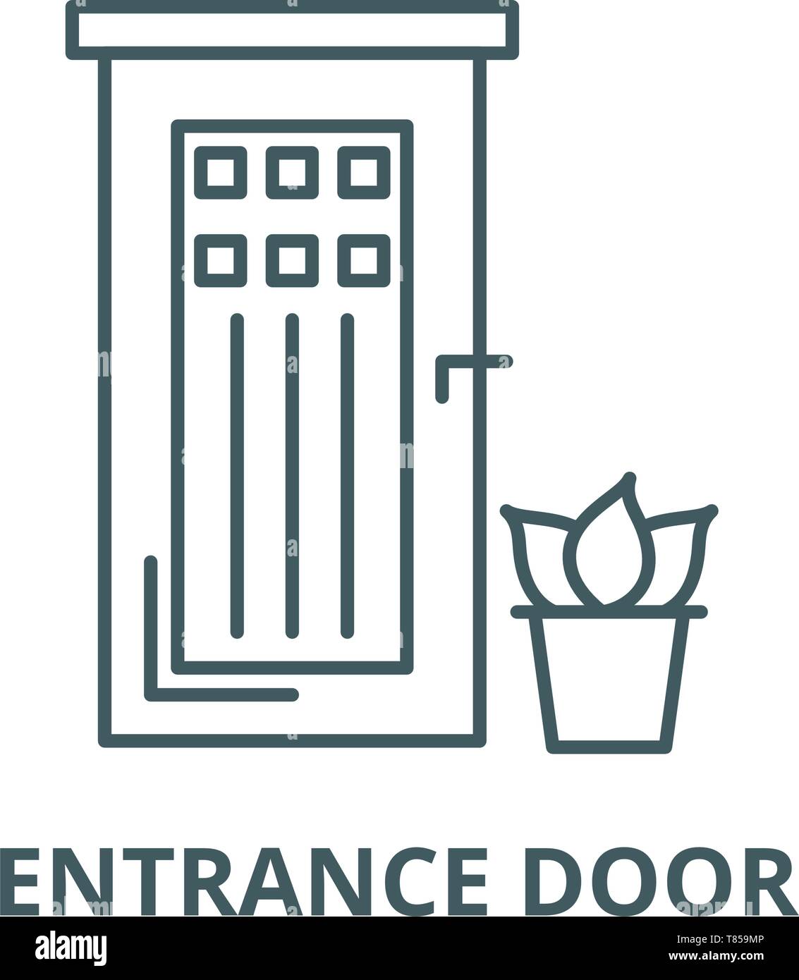 Entrance door vector line icon, linear concept, outline sign, symbol ...