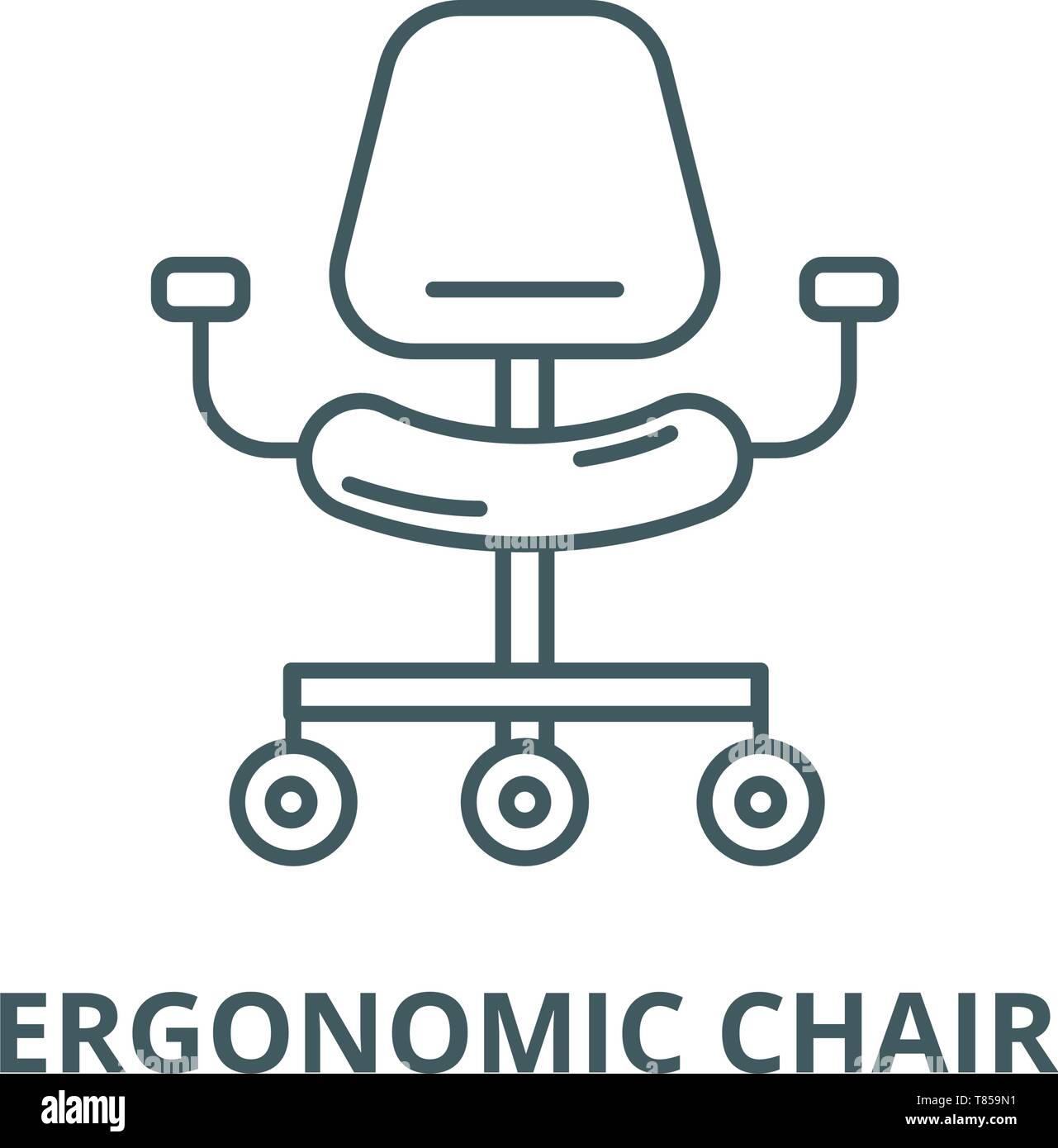Ergonomic chair vector line icon, linear concept, outline sign, symbol ...