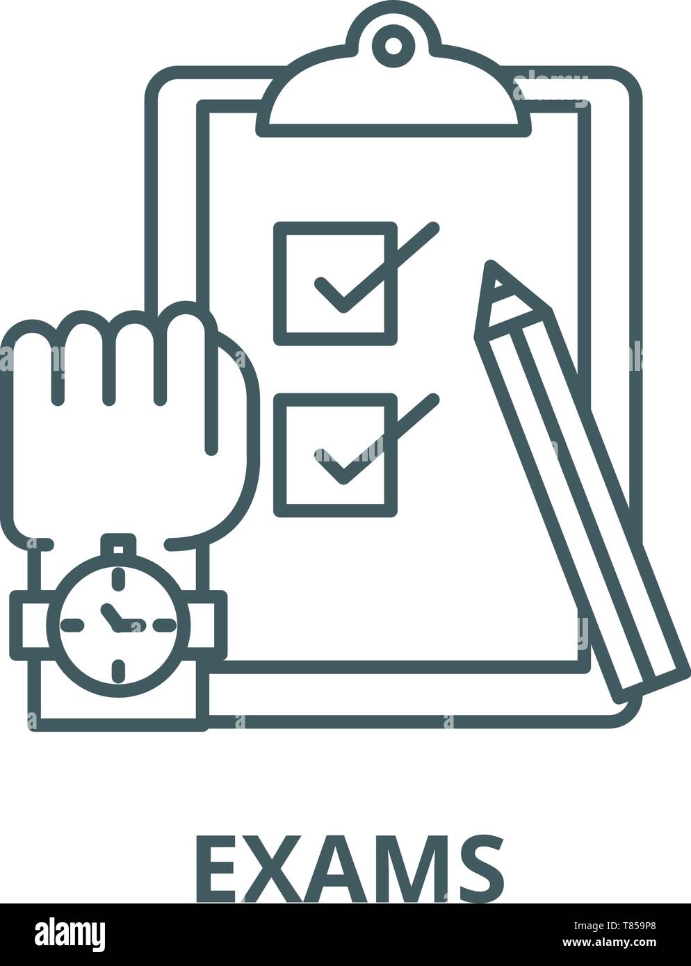 Exams vector line icon, linear concept, outline sign, symbol Stock ...