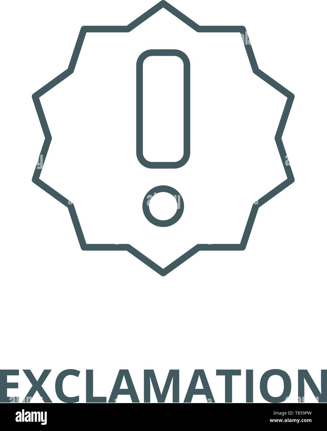 Exclamation vector line icon, linear concept, outline sign, symbol ...