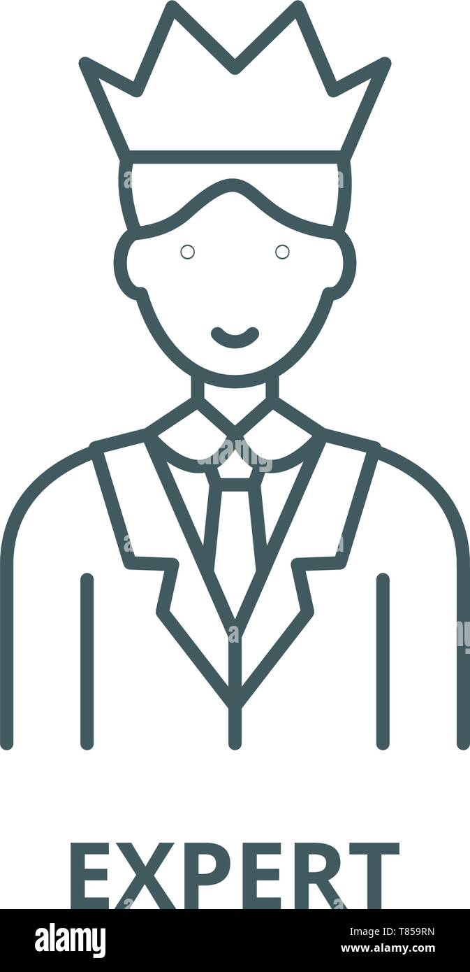 Expert vector line icon, linear concept, outline sign, symbol Stock ...