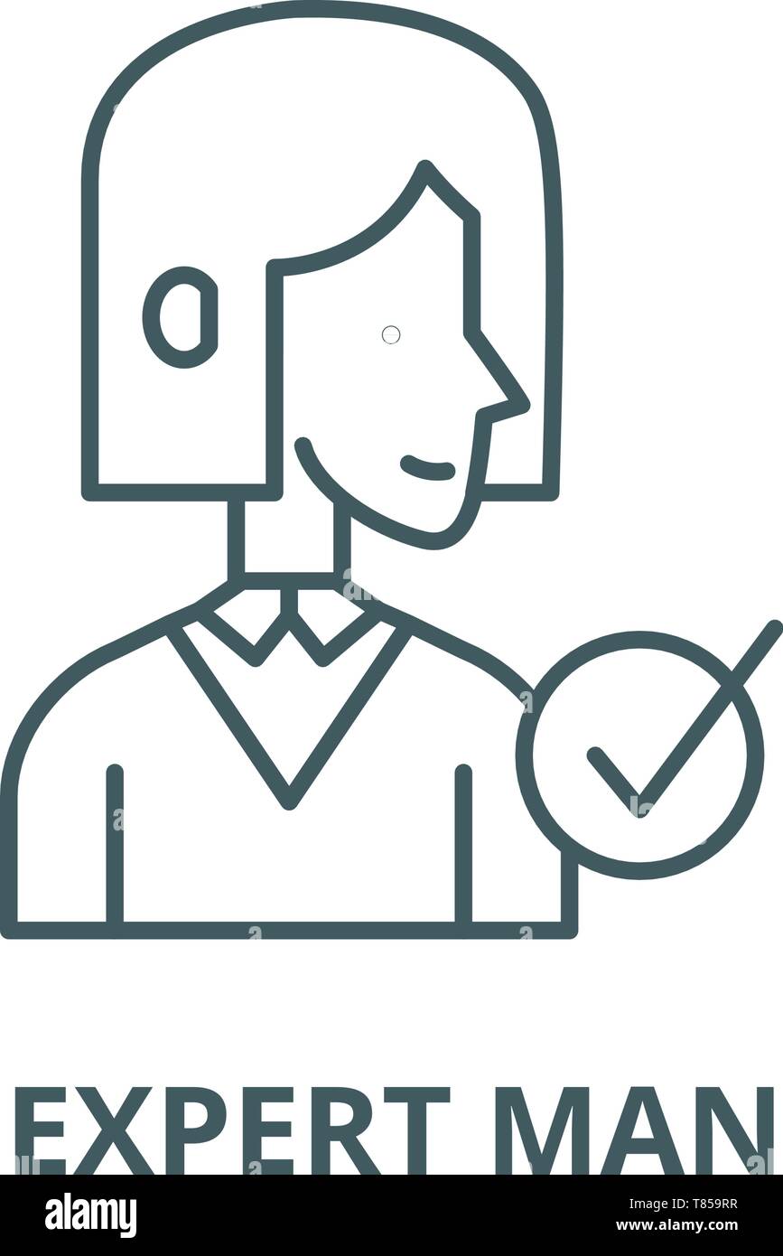 Expert man vector line icon, linear concept, outline sign, symbol Stock Vector Image & Art - Alamy