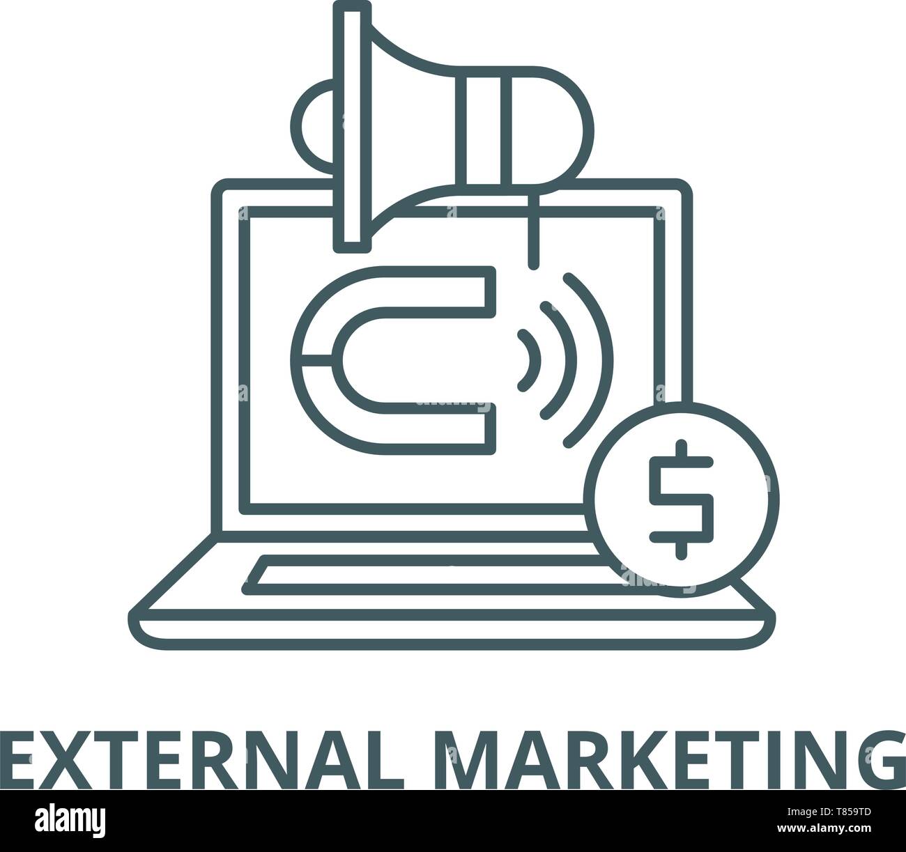 External marketing vector line icon, linear concept, outline sign ...