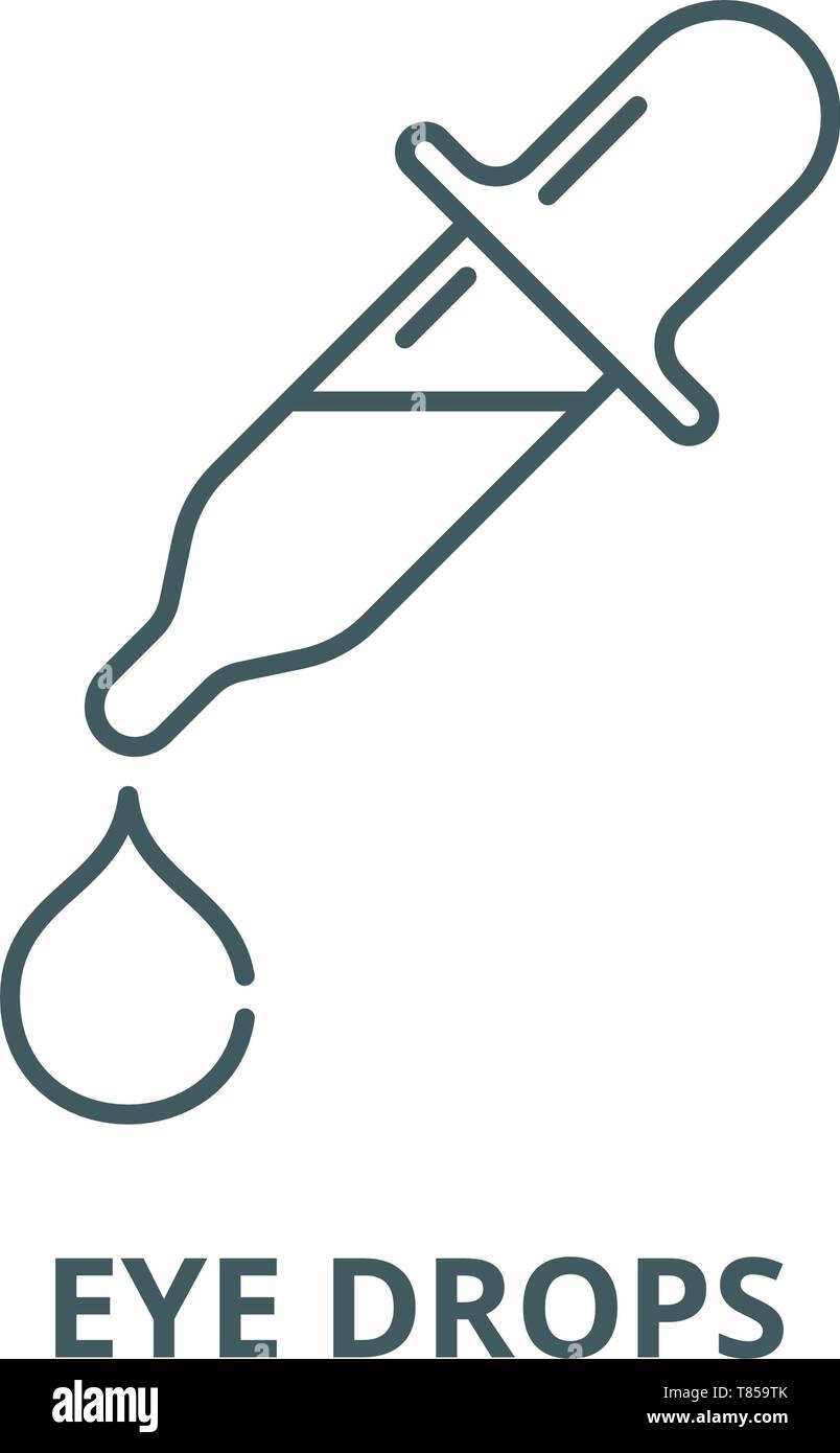 Eye drops vector line icon, linear concept, outline sign, symbol Stock ...