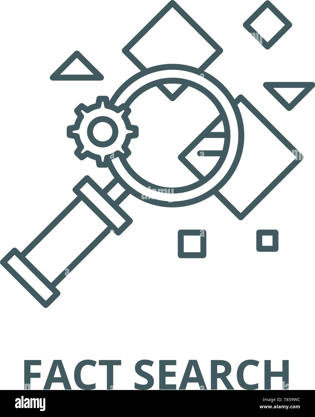 Fact search vector line icon, linear concept, outline sign, symbol ...