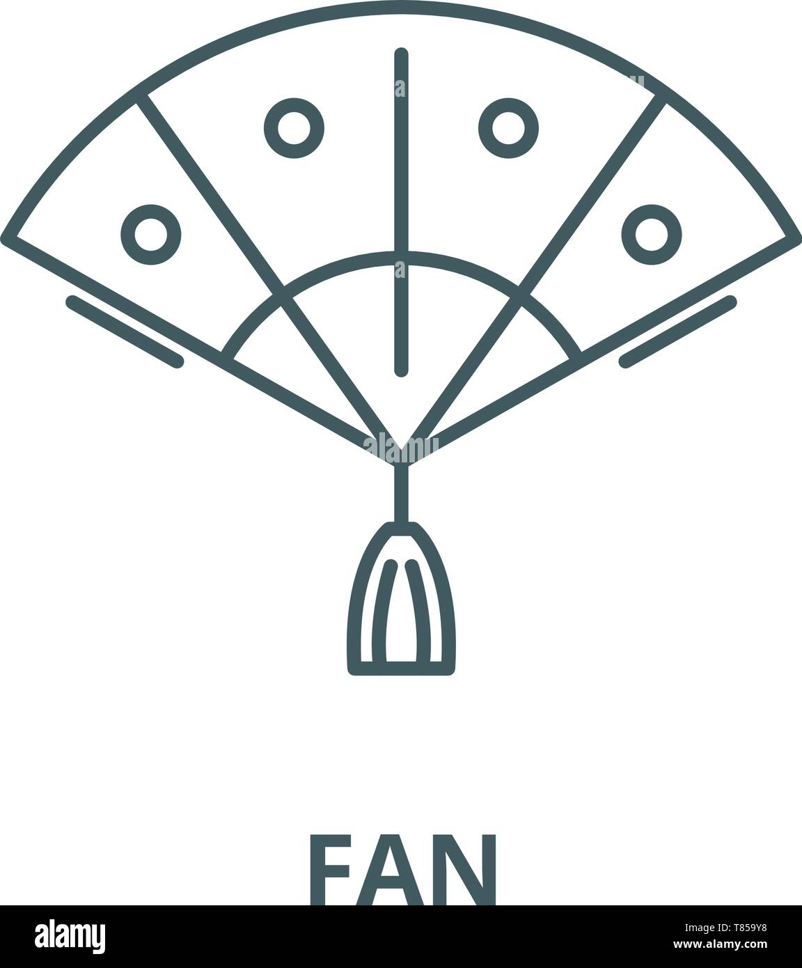 Fan vector line icon, linear concept, outline sign, symbol Stock Vector ...