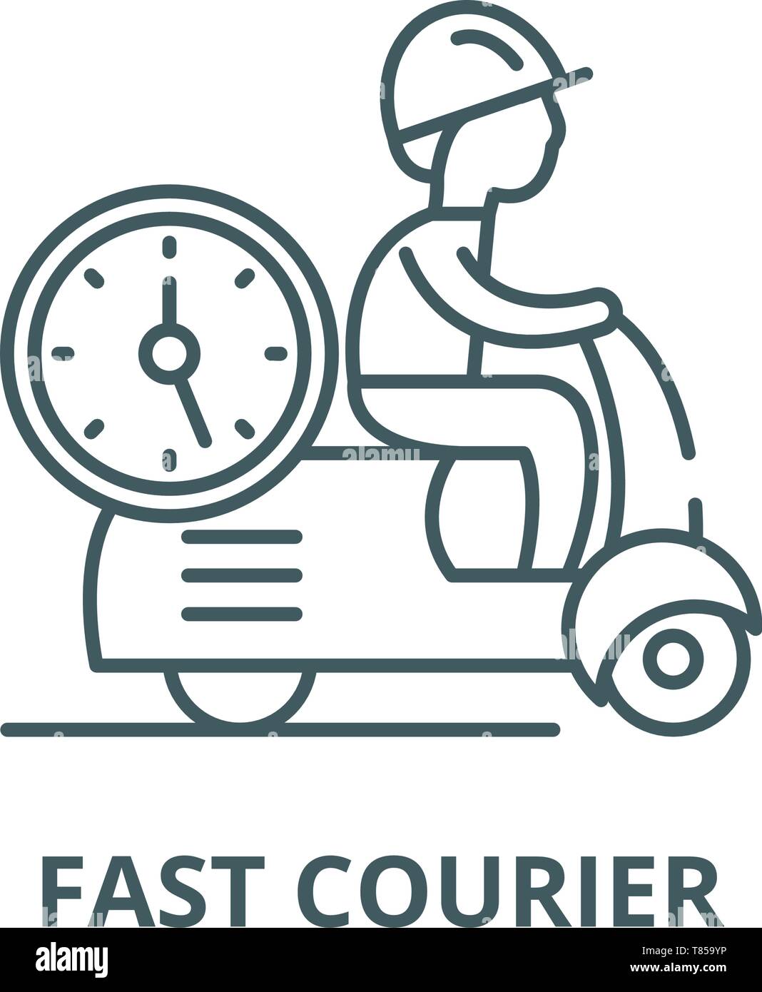 Fast courier vector line icon, linear concept, outline sign, symbol ...