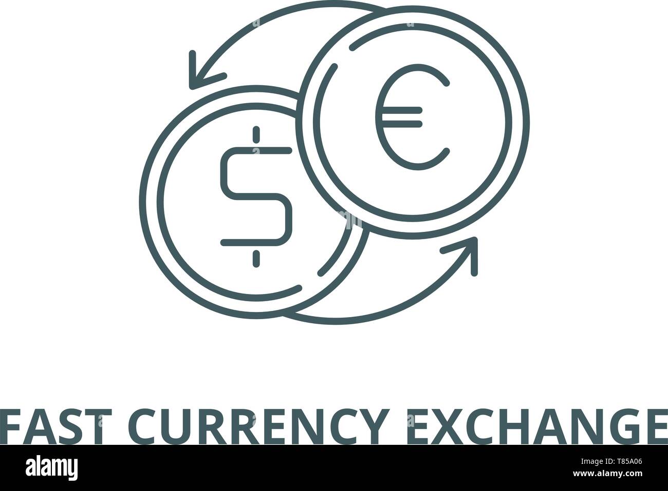 Fast currency exchange vector line icon, linear concept, outline sign, symbol Stock Vector Image ...