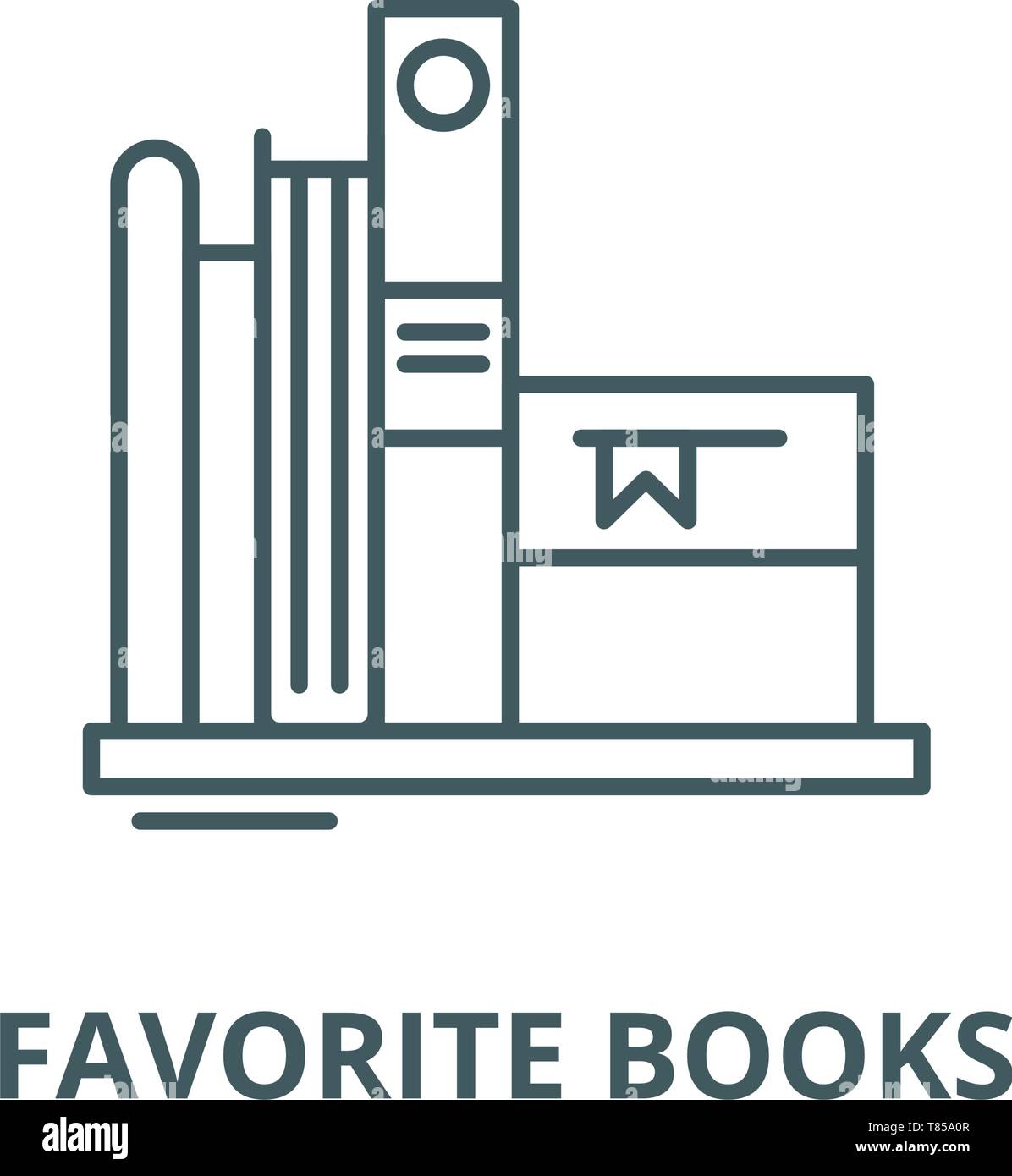 Favorite books vector line icon, linear concept, outline sign, symbol ...