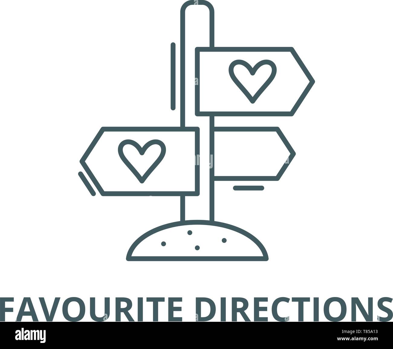 Favourite directions vector line icon, linear concept, outline sign ...