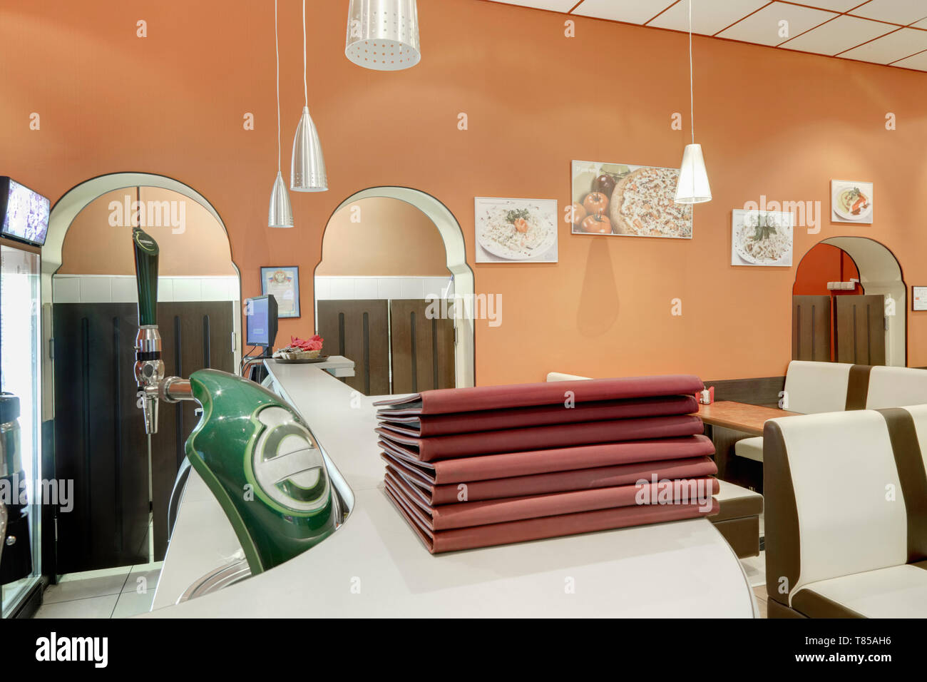 Stack of Menus at the Bar Stock Photo - Alamy