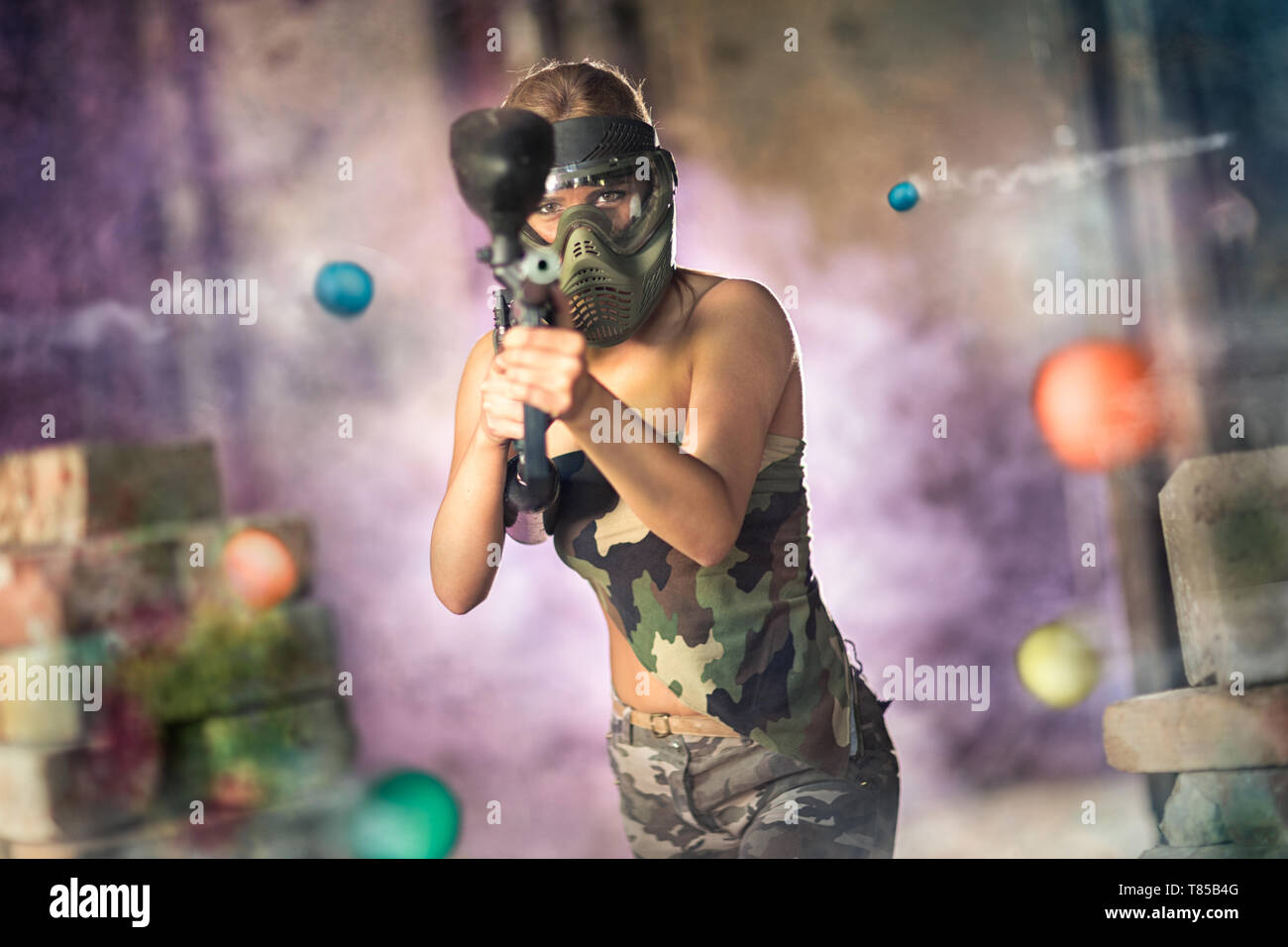 Woman hit with paint hi-res stock photography and images - Alamy