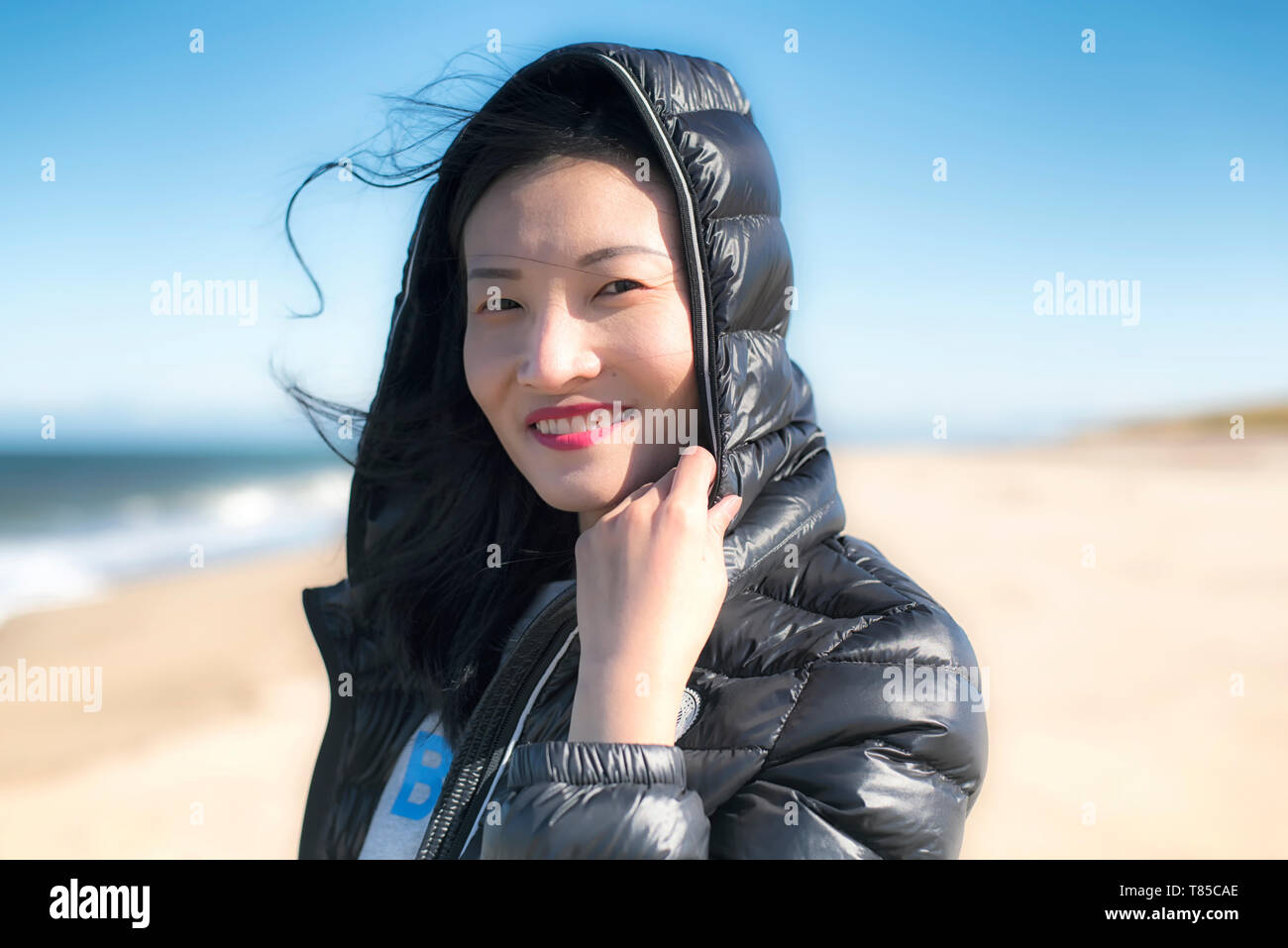 Windy brunette hi-res stock photography and images - Alamy