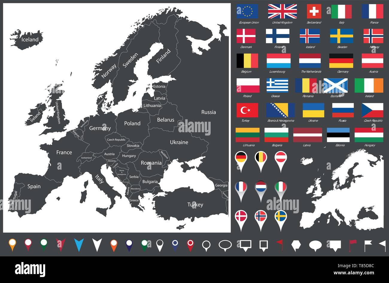 Europe vector high detailed political map Stock Vector Image & Art - Alamy