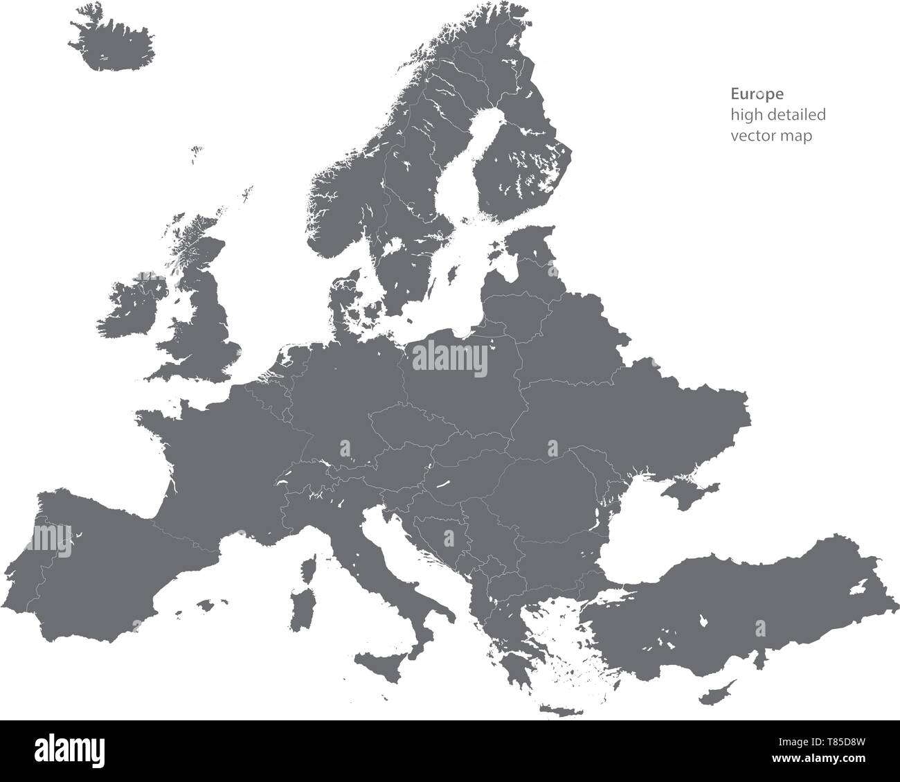 Europe vector high detailed political map Stock Vector Image & Art - Alamy