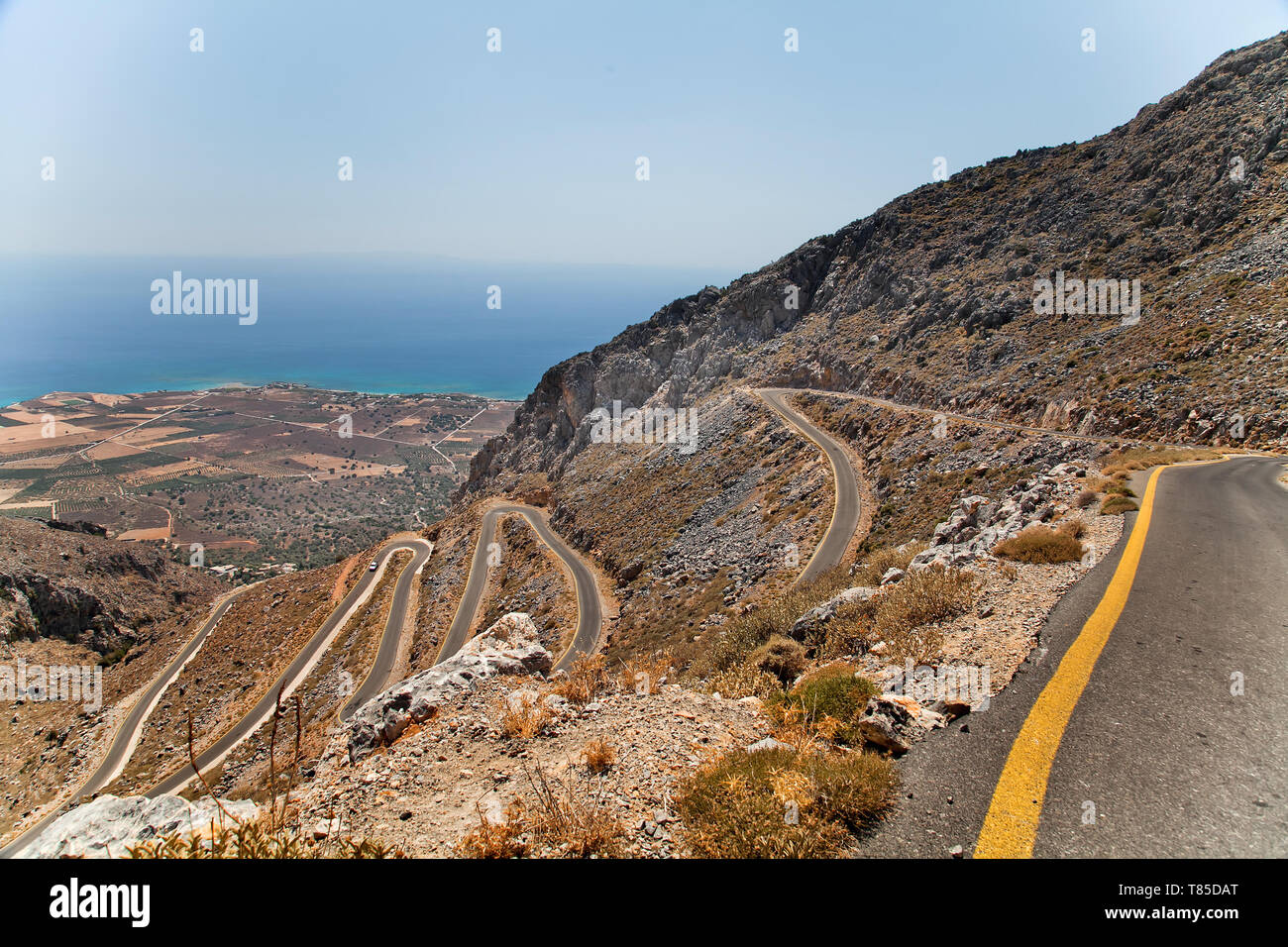 Winding road. Greece. Crete Stock Photo - Alamy