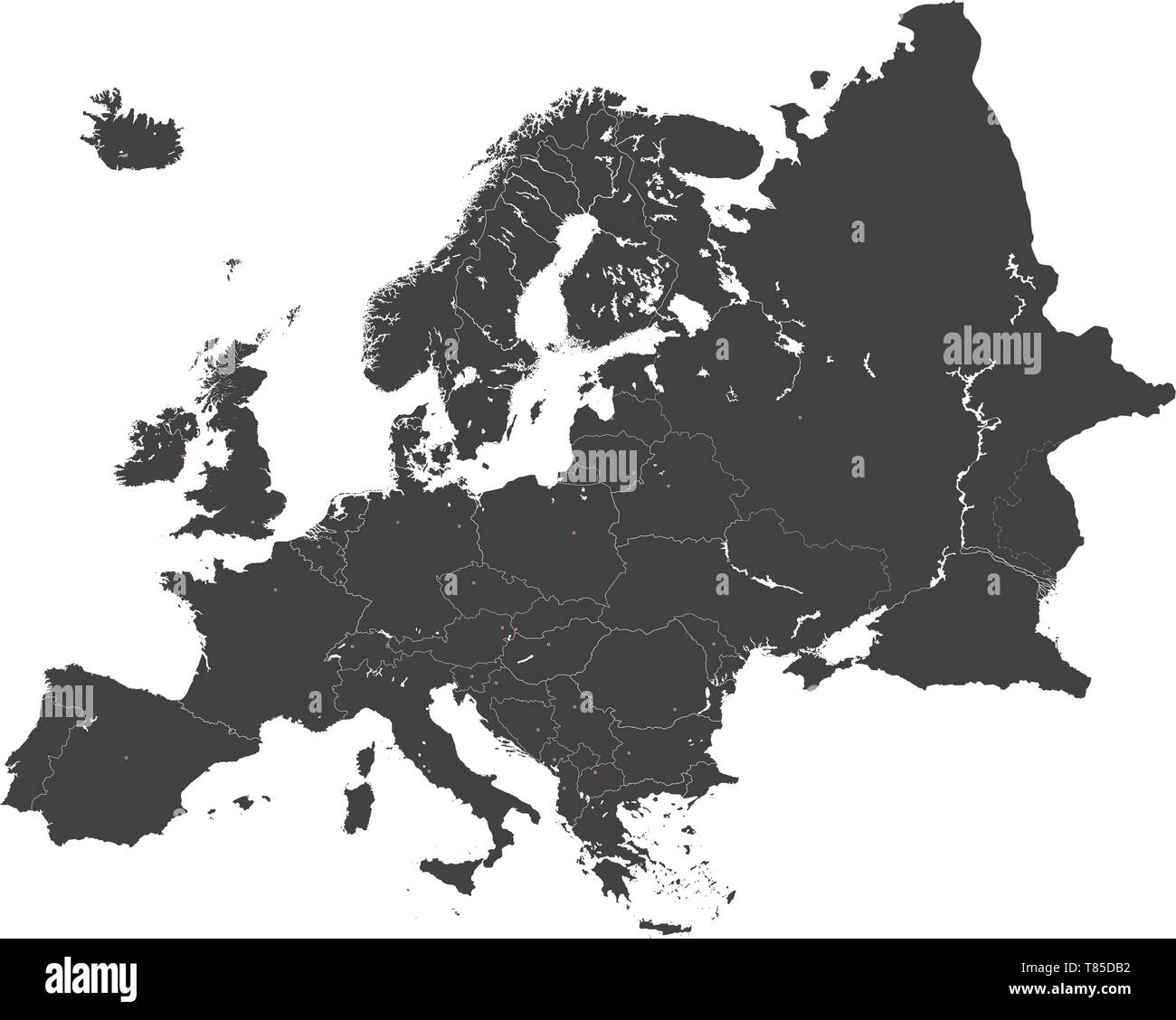 Europe vector high detailed political map Stock Vector Image & Art - Alamy