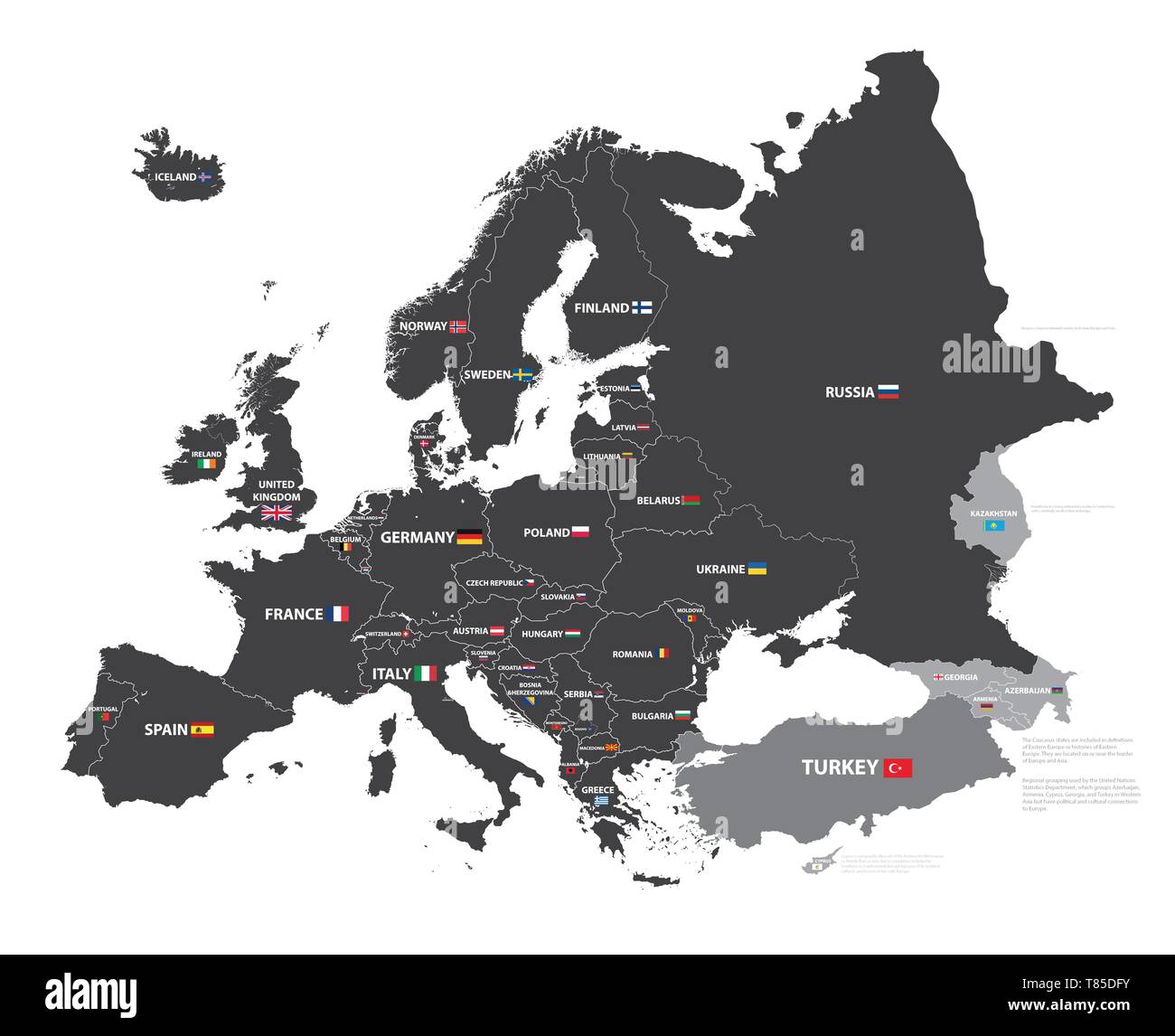 Europe vector high detailed political map Stock Vector Image & Art - Alamy