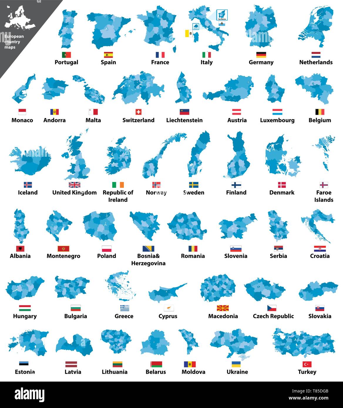 Vector maps with regions hi-res stock photography and images - Alamy