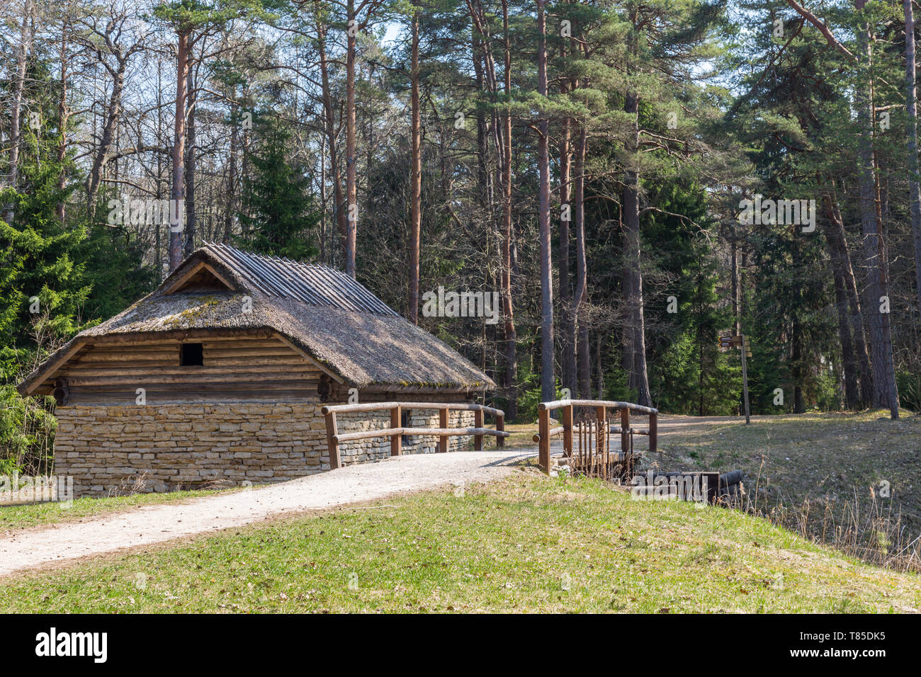 Spring in a village - The Open Air Museum in Tallinn,Estonia Stock ...