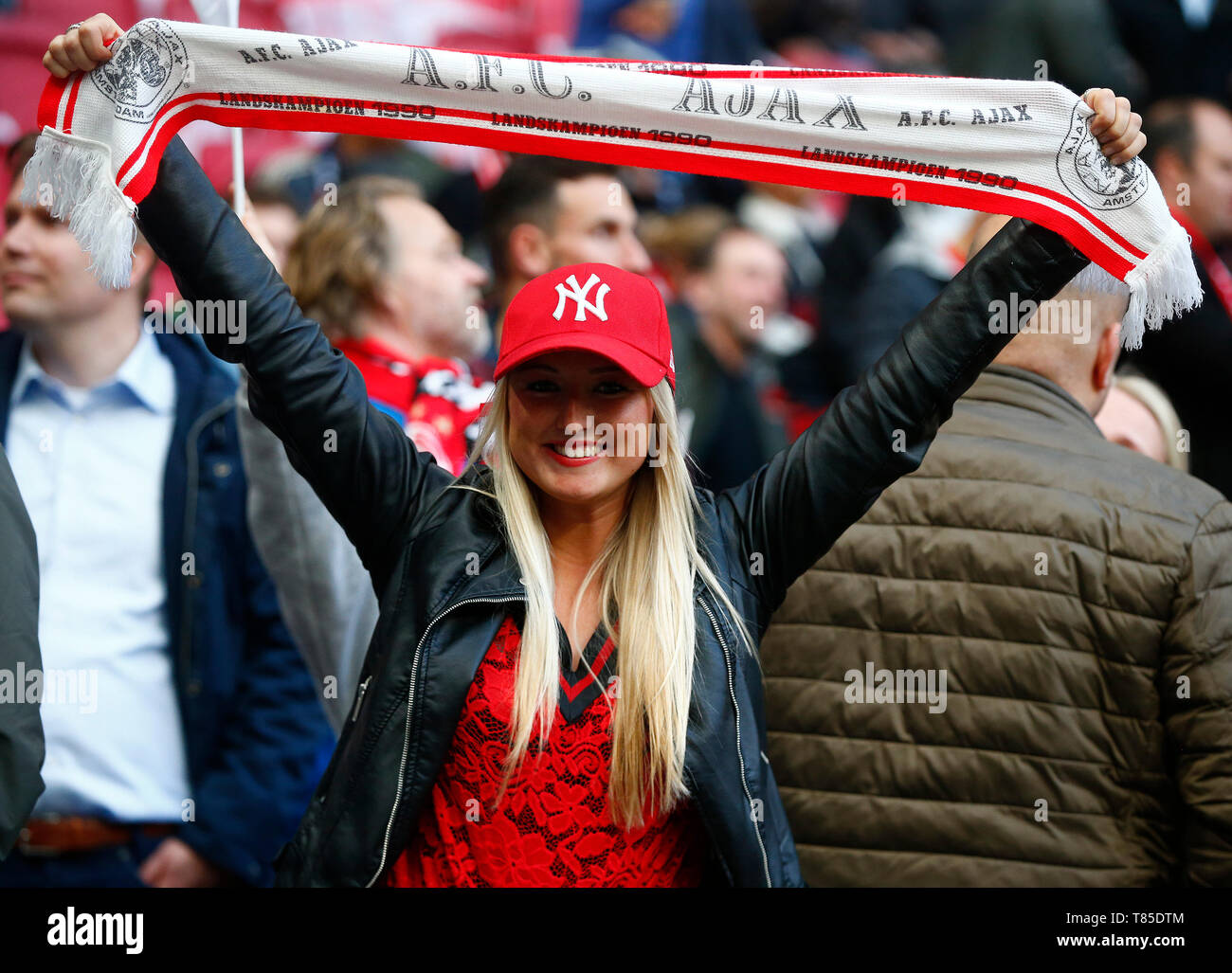 AMSTERDAM, Netherlands. 08 May, 2019. Ajax Fan during UEFA Championship ...