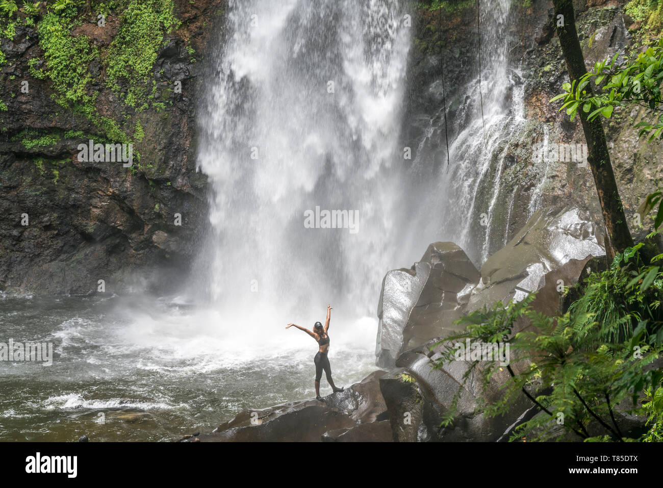 Wasserfall Chutes du Carbet im Nationalpark Guadeloupe, Basse-Terre ...