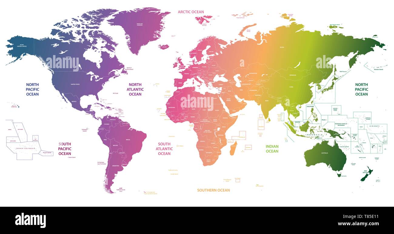 vector high detailed world map illustration Stock Vector Image & Art ...