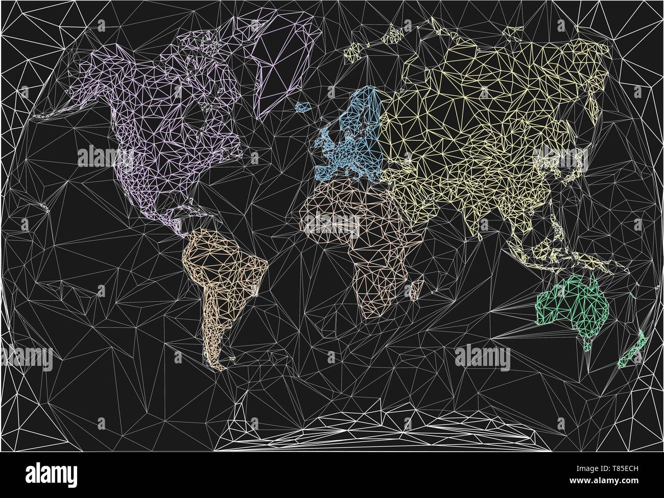 Polygonal world map hi-res stock photography and images - Alamy
