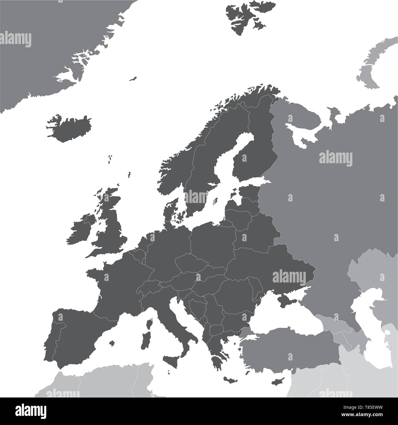 Europe vector high detailed political map Stock Vector Image & Art - Alamy