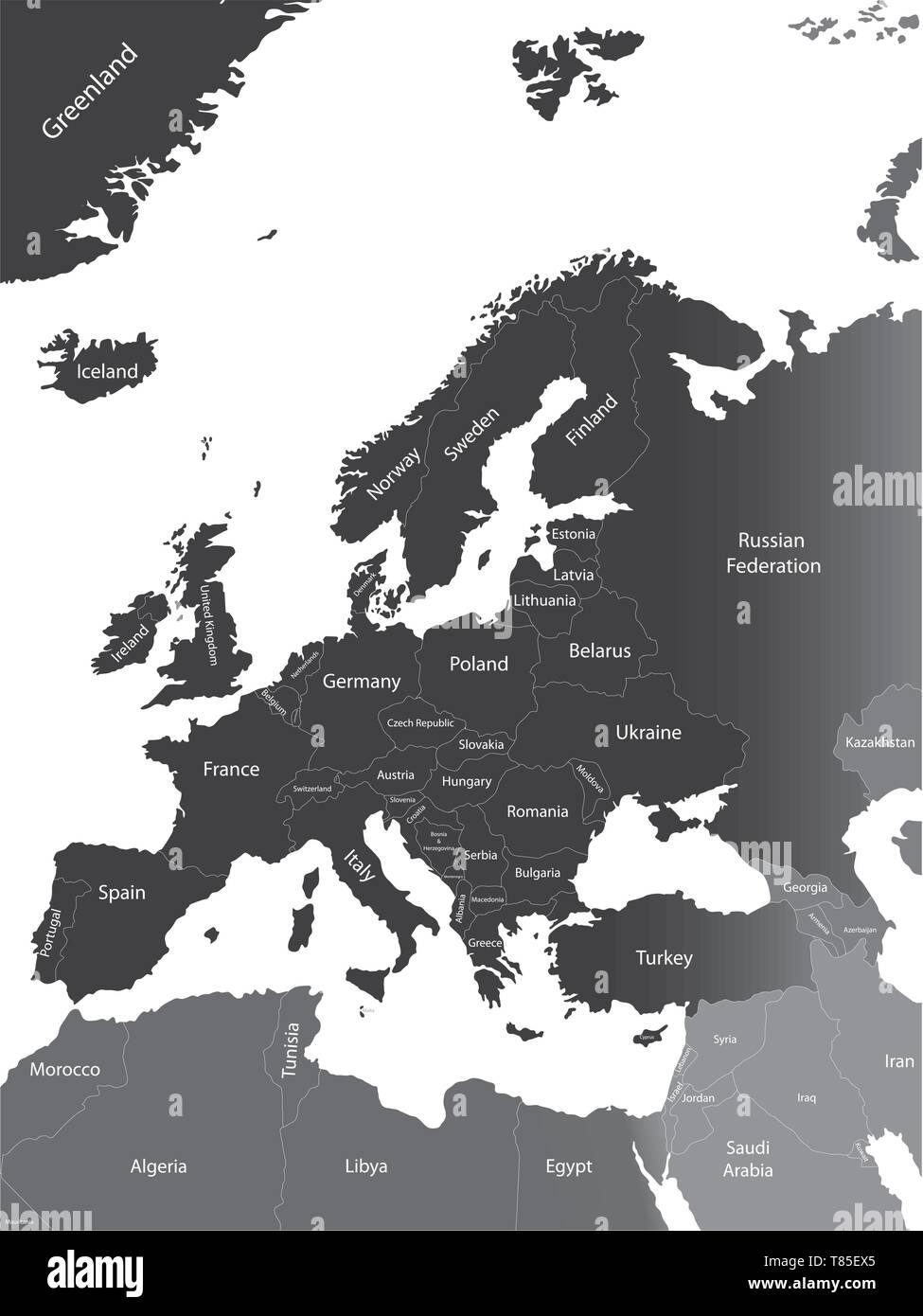 Europe vector high detailed political map Stock Vector Image & Art - Alamy