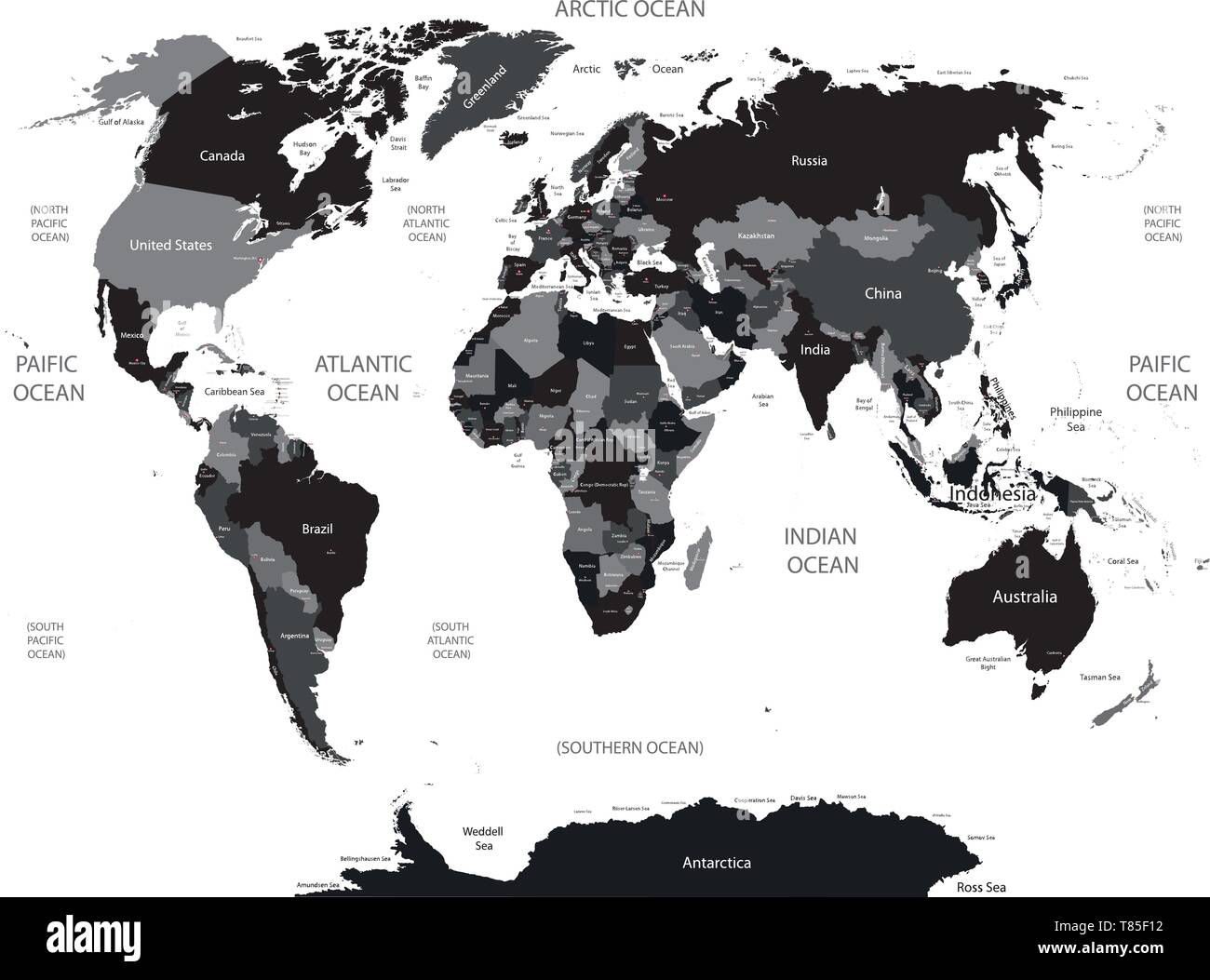 vector high detailed world map illustration Stock Vector Image & Art ...