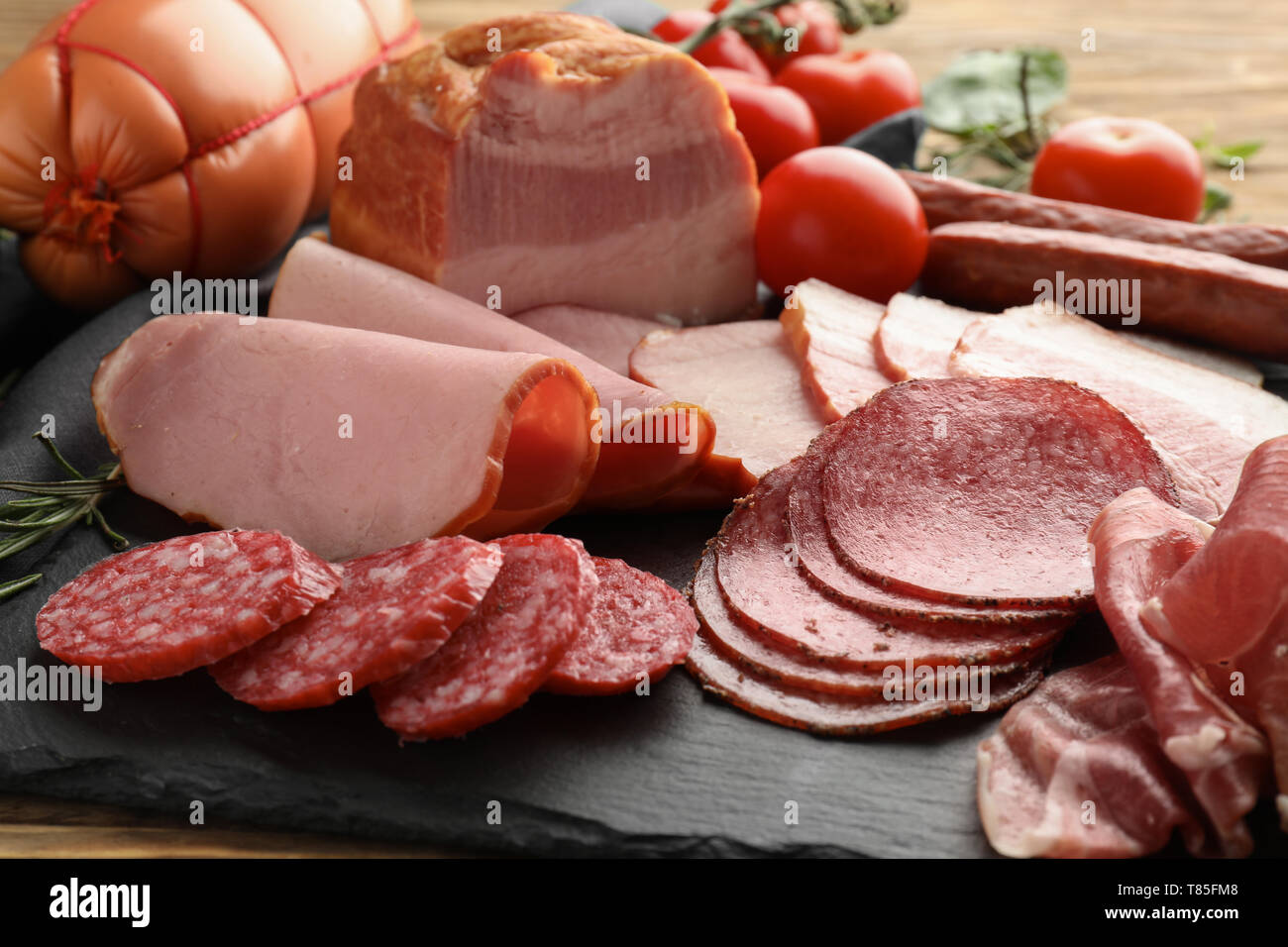 Assorted deli meats plate hi-res stock photography and images - Alamy