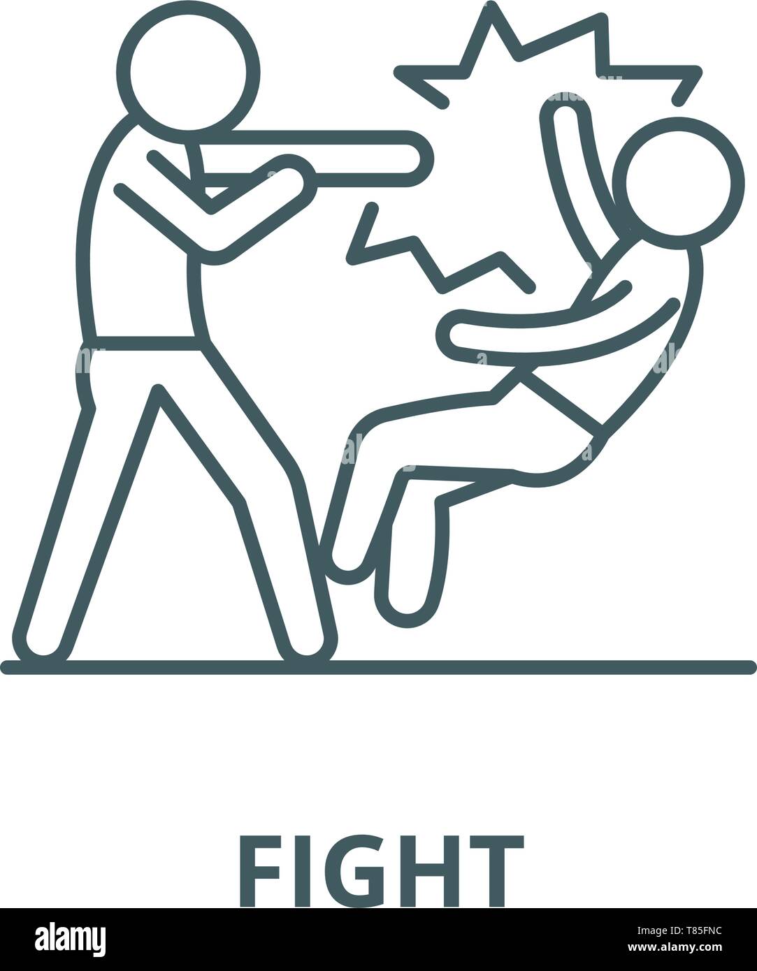 Fight vector line icon, linear concept, outline sign, symbol Stock ...
