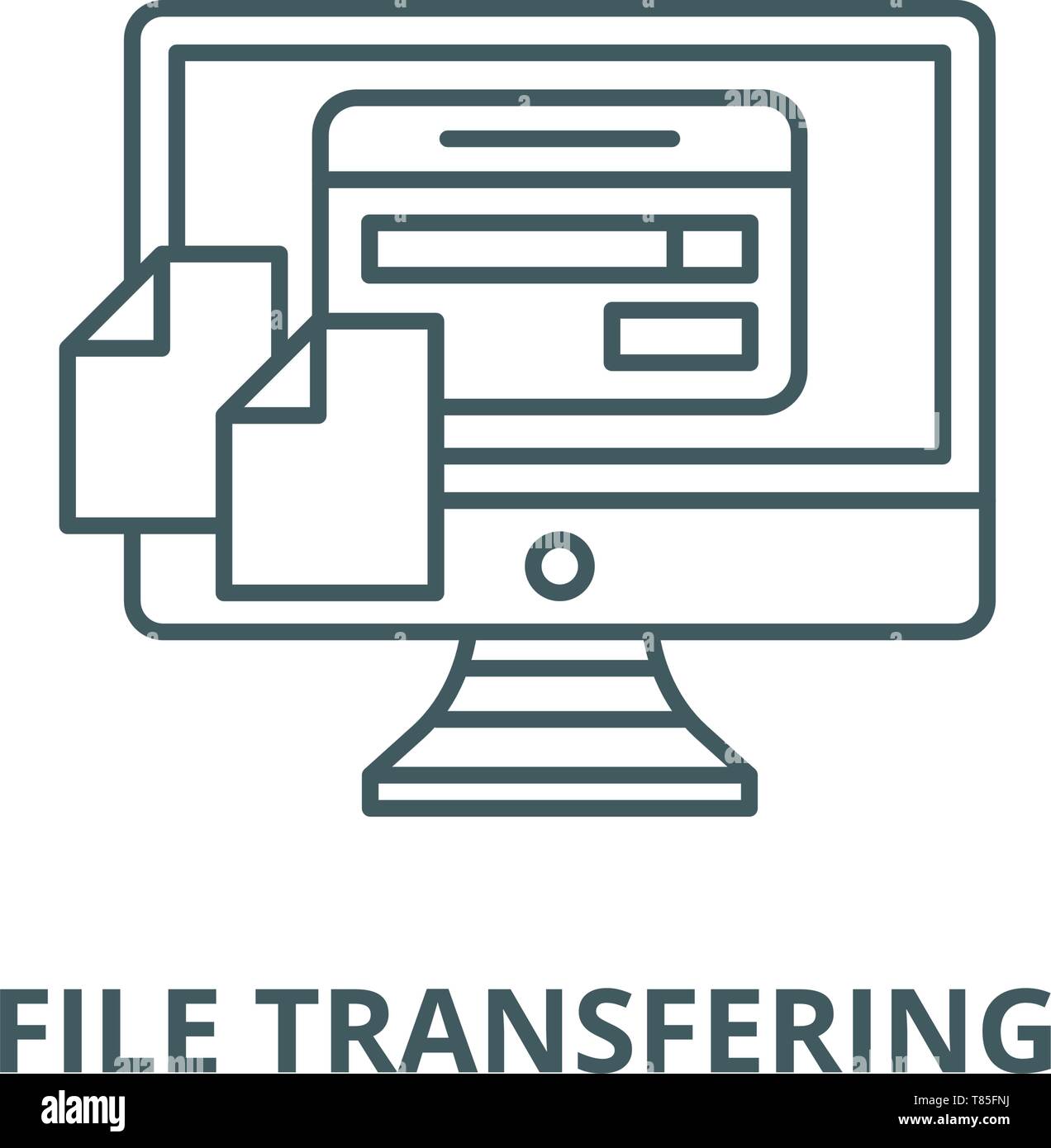 FILE Transfering vector line icon, linear concept, outline sign, symbol ...