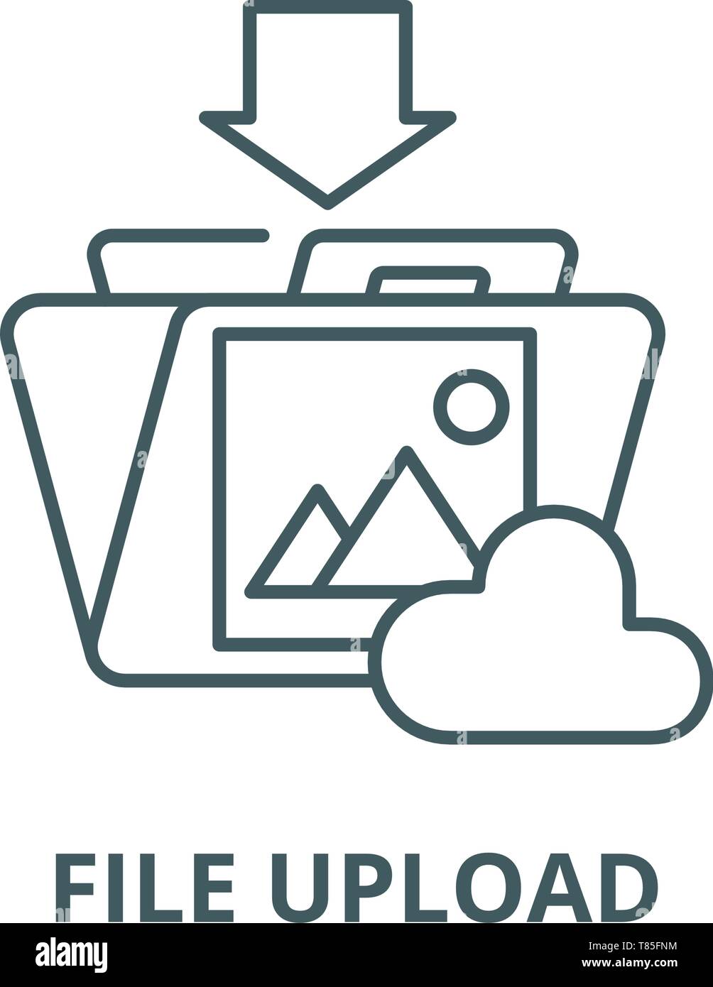 File upload vector line icon, linear concept, outline sign, symbol Stock Vector Image & Art - Alamy