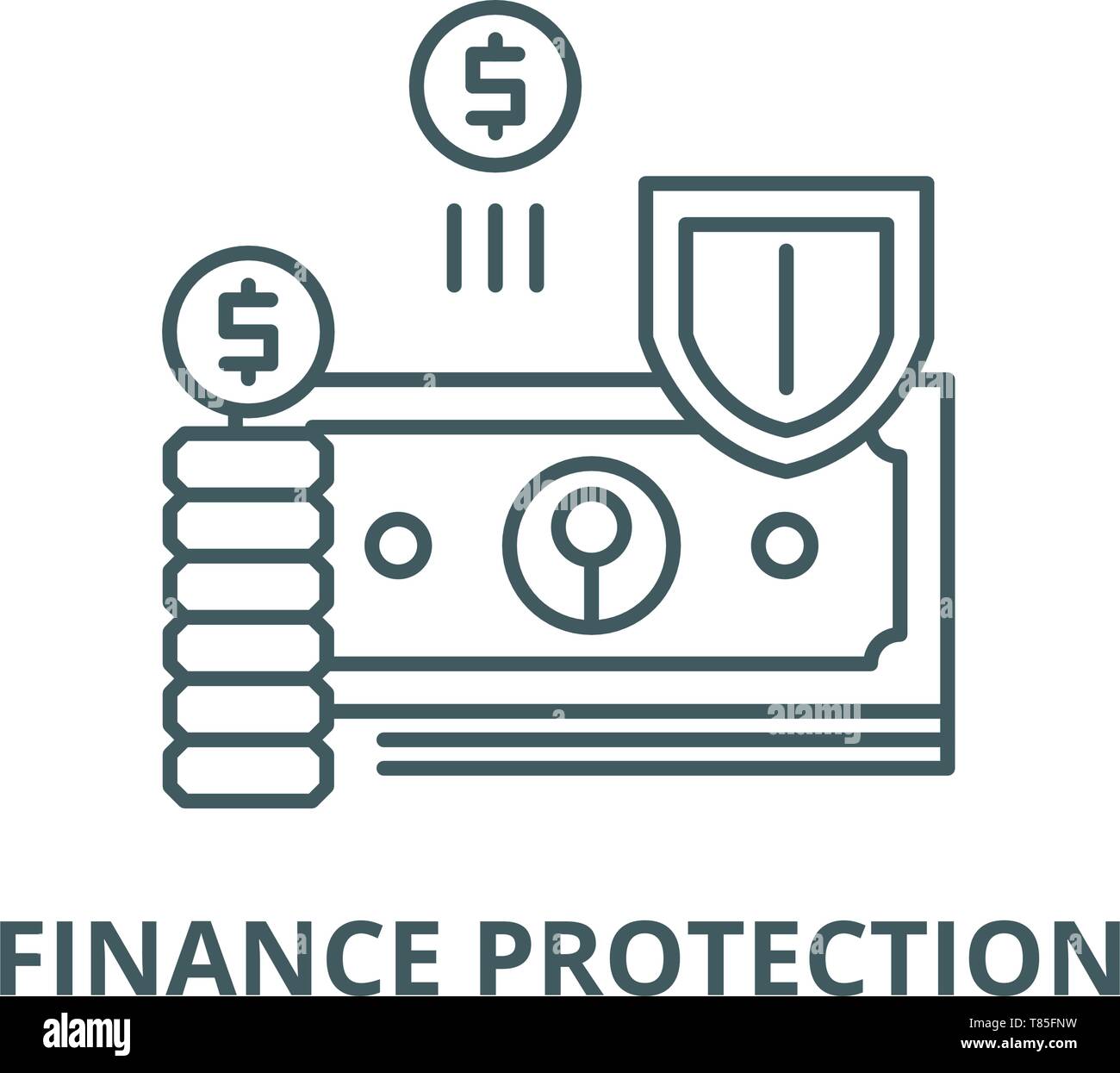 Finance protection vector line icon, linear concept, outline sign ...